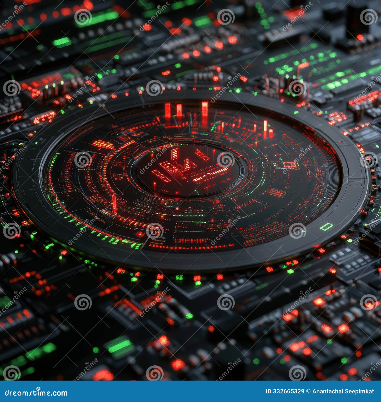 A Detailed Control Panel with a High-tech Digital Interface, Showcasing ...