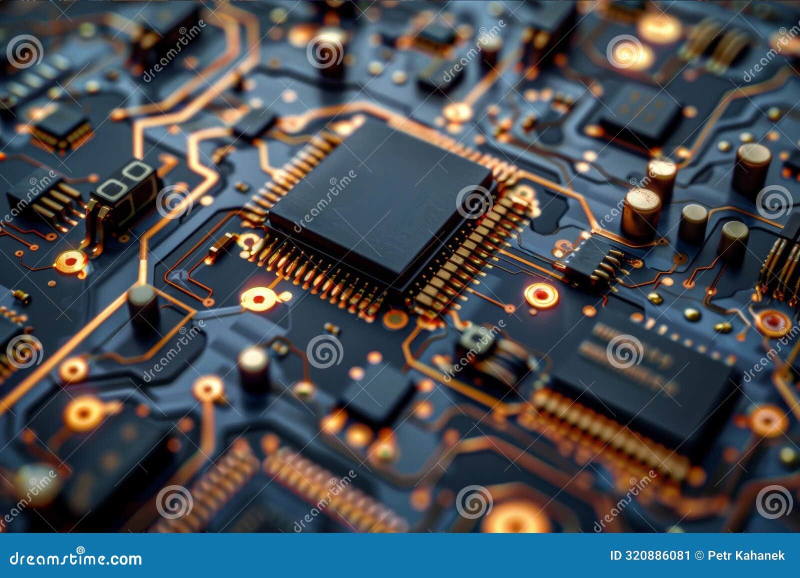 A Detailed Cross-section of an Electronic Device Showing Silicon Chips ...