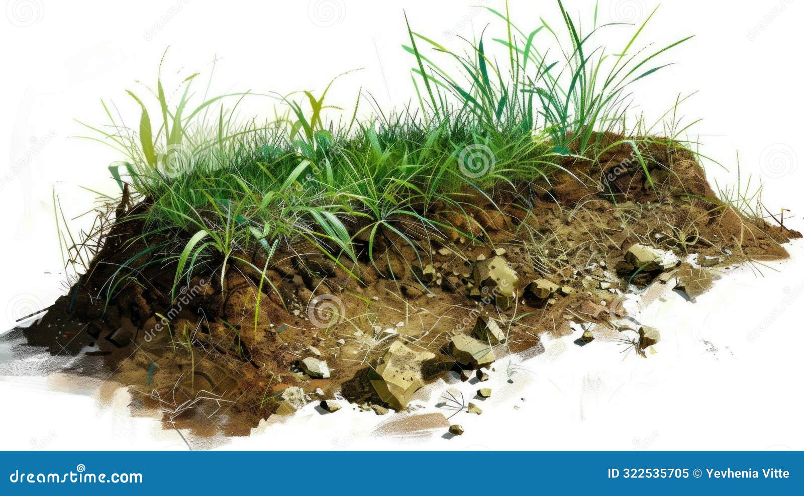 Detailed Cross-Section of Grass and Soil Layers. Generative Ai Stock ...