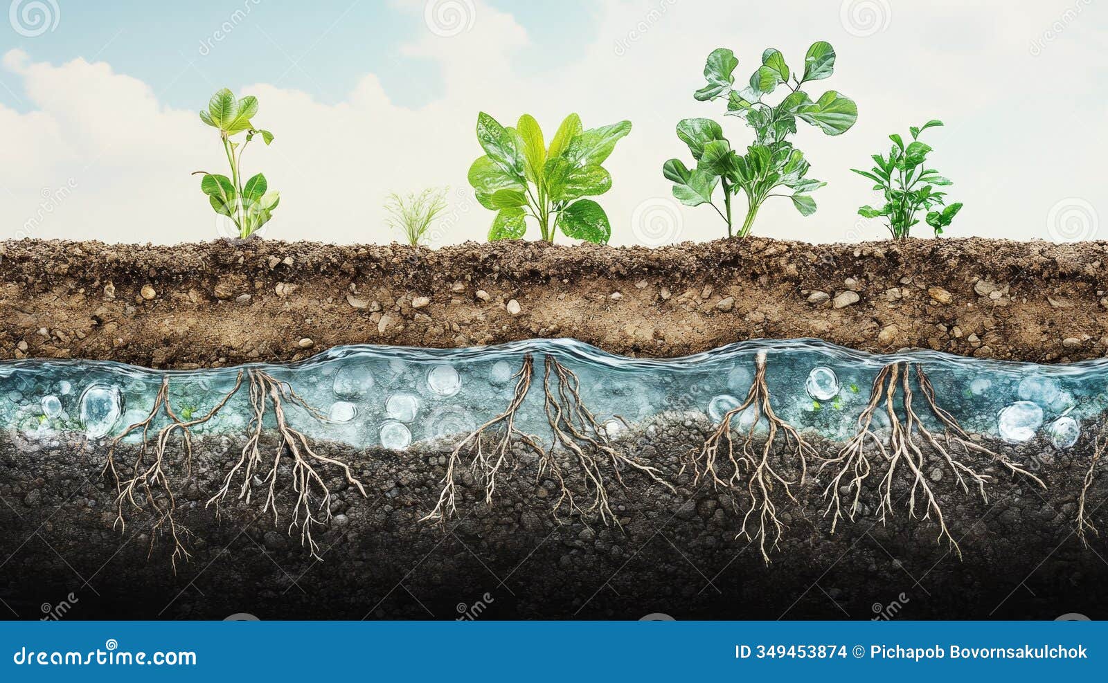 Detailed Cross Section of Plant Root System in Natural Environment ...