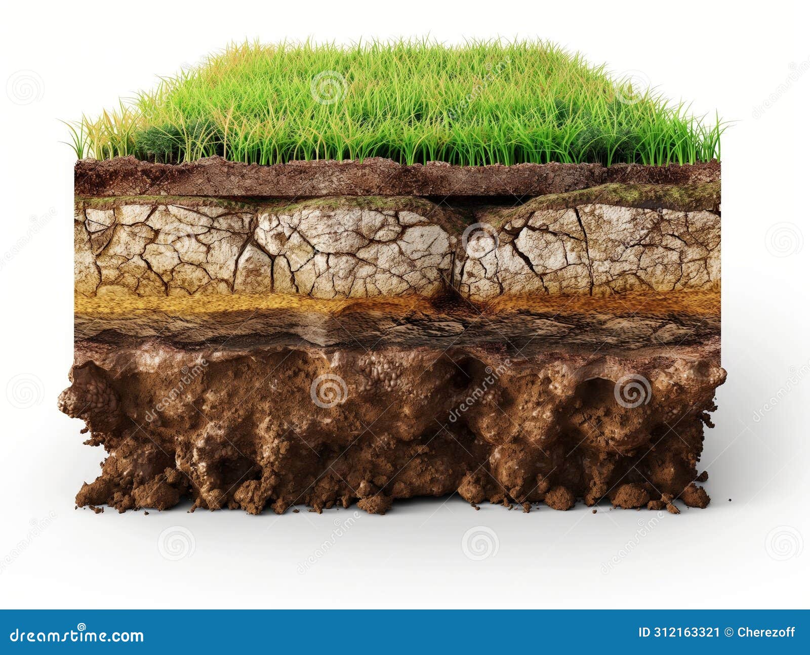Soil Layers Cross Section with Grass Stock Image - Image of ecological ...