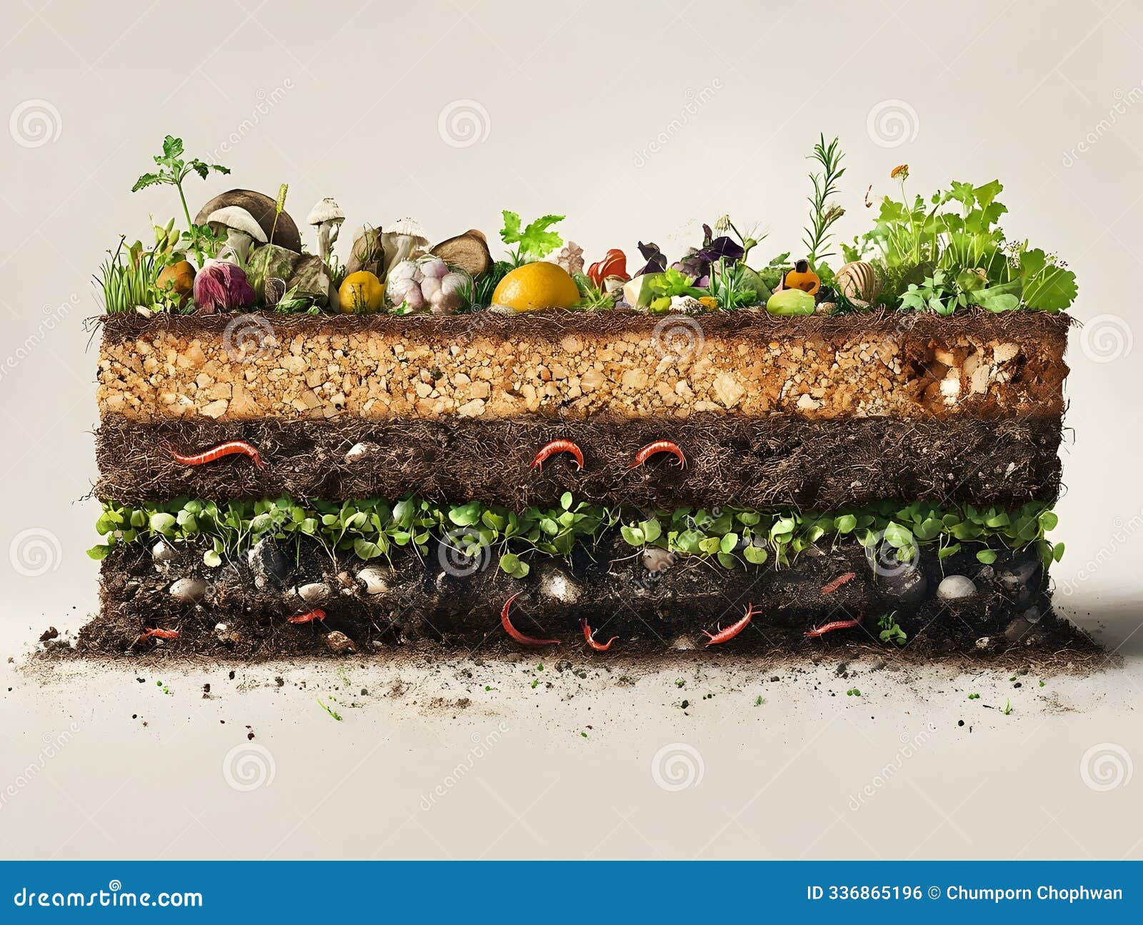 Detailed Cross Section of a Well Maintained Compost Bin Showcasing the ...