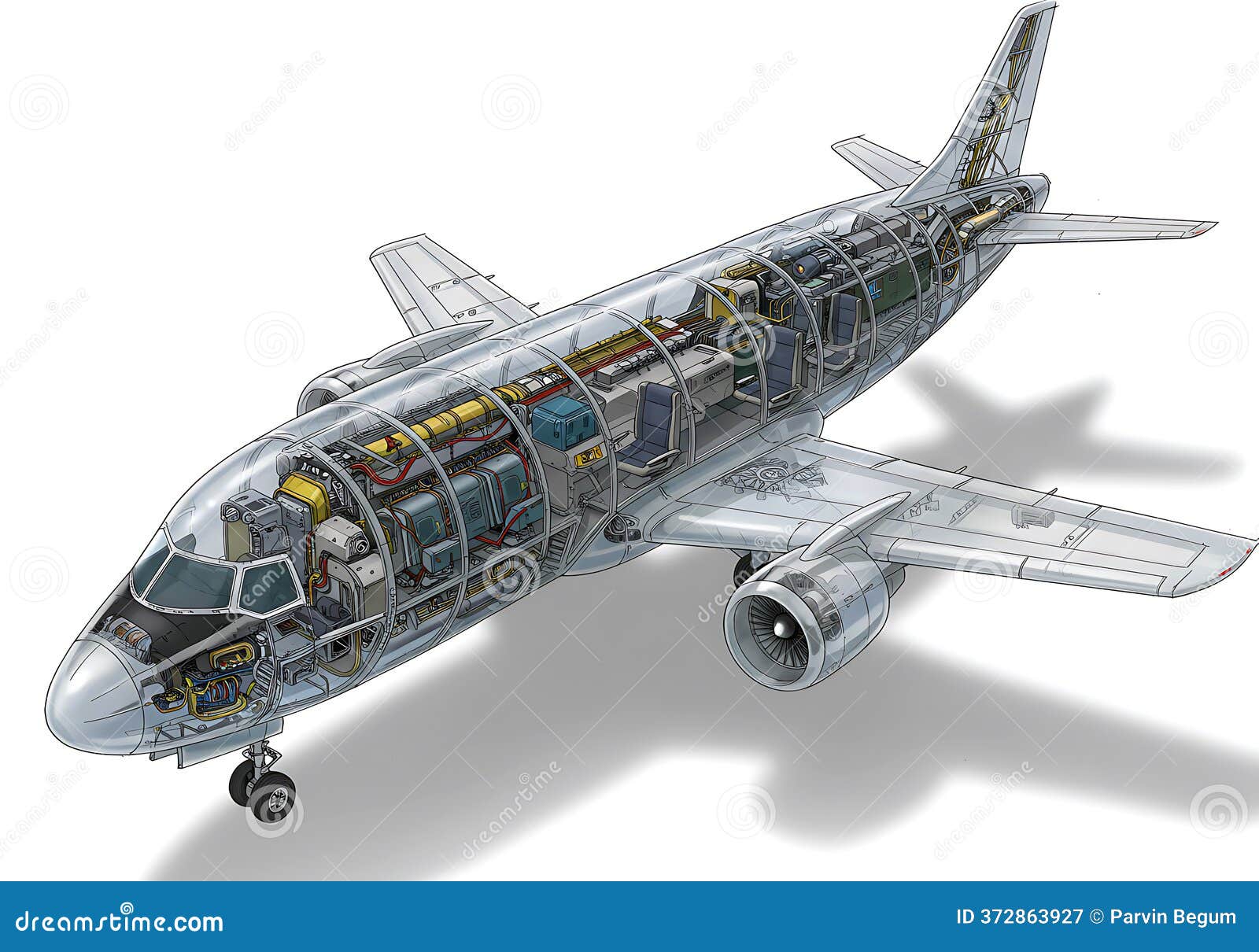 A Detailed Cutaway Diagram Of A Complex Machine Stock Photography ...