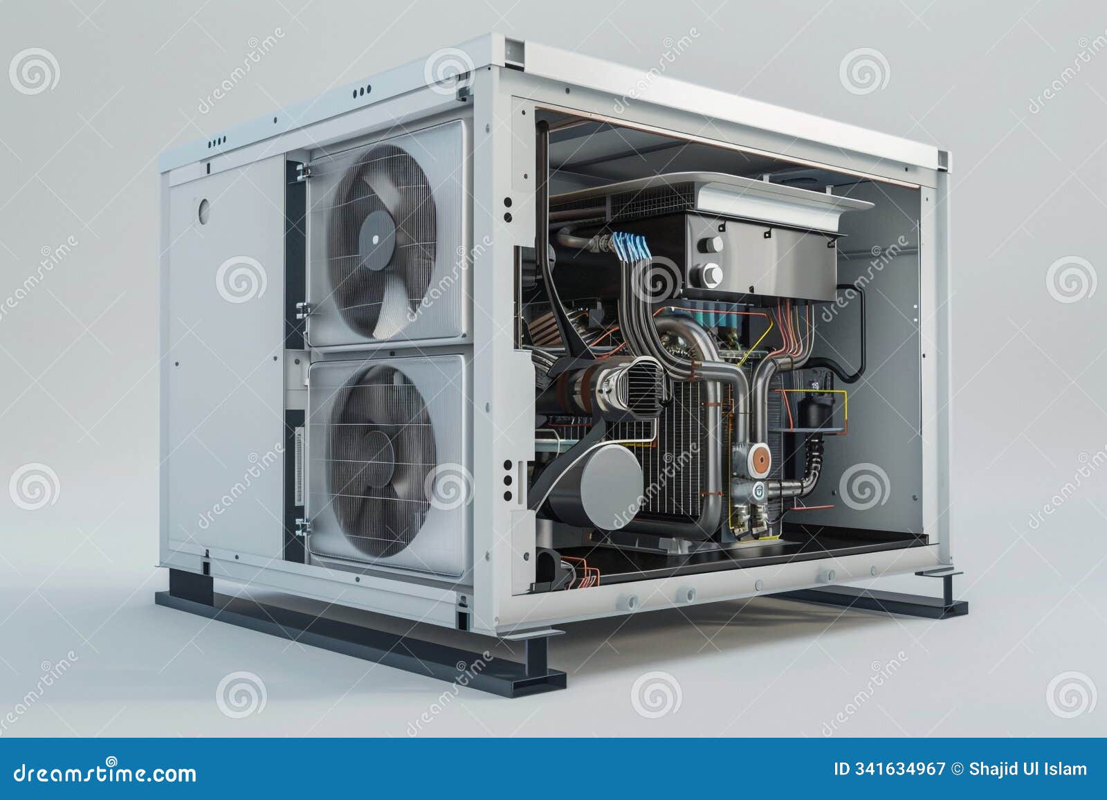 Cutaway View of a Modern HVAC Unit Stock Illustration - Illustration of ...