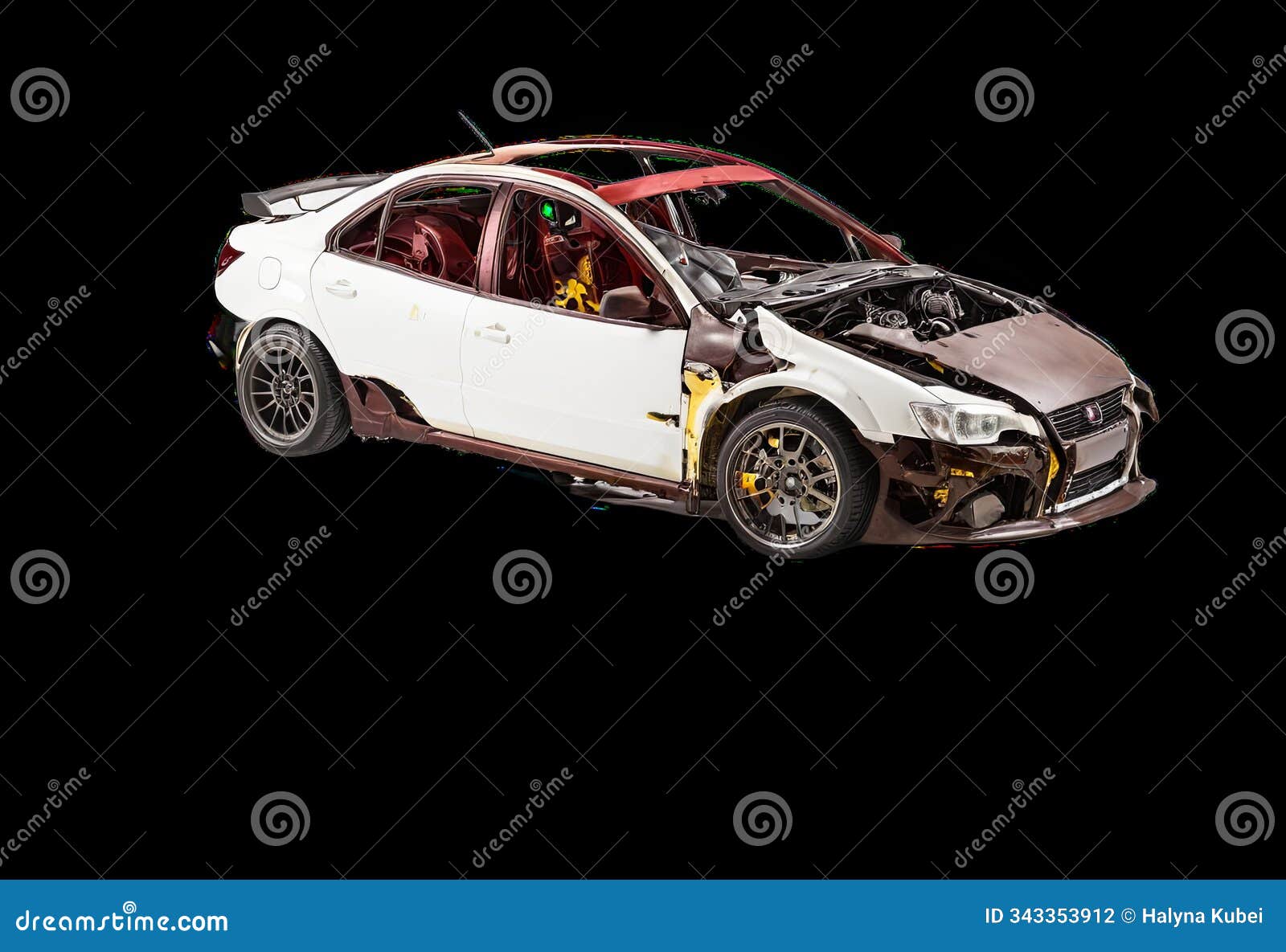 Detailed Cutaway View of a Modified Car Showcasing Engine and Interior ...