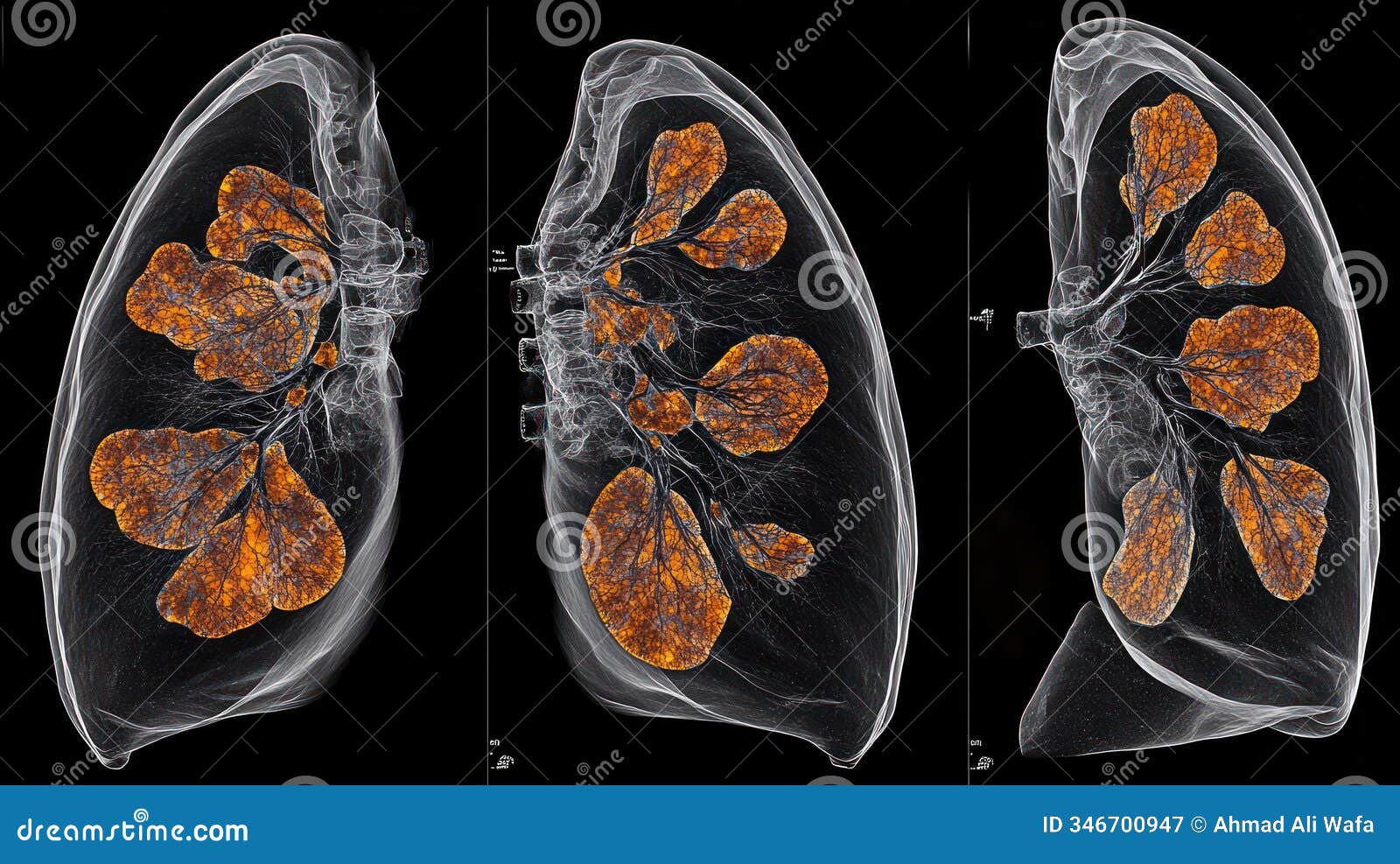 3D Rendering of Lungs with Bronchiectasis Stock Illustration ...