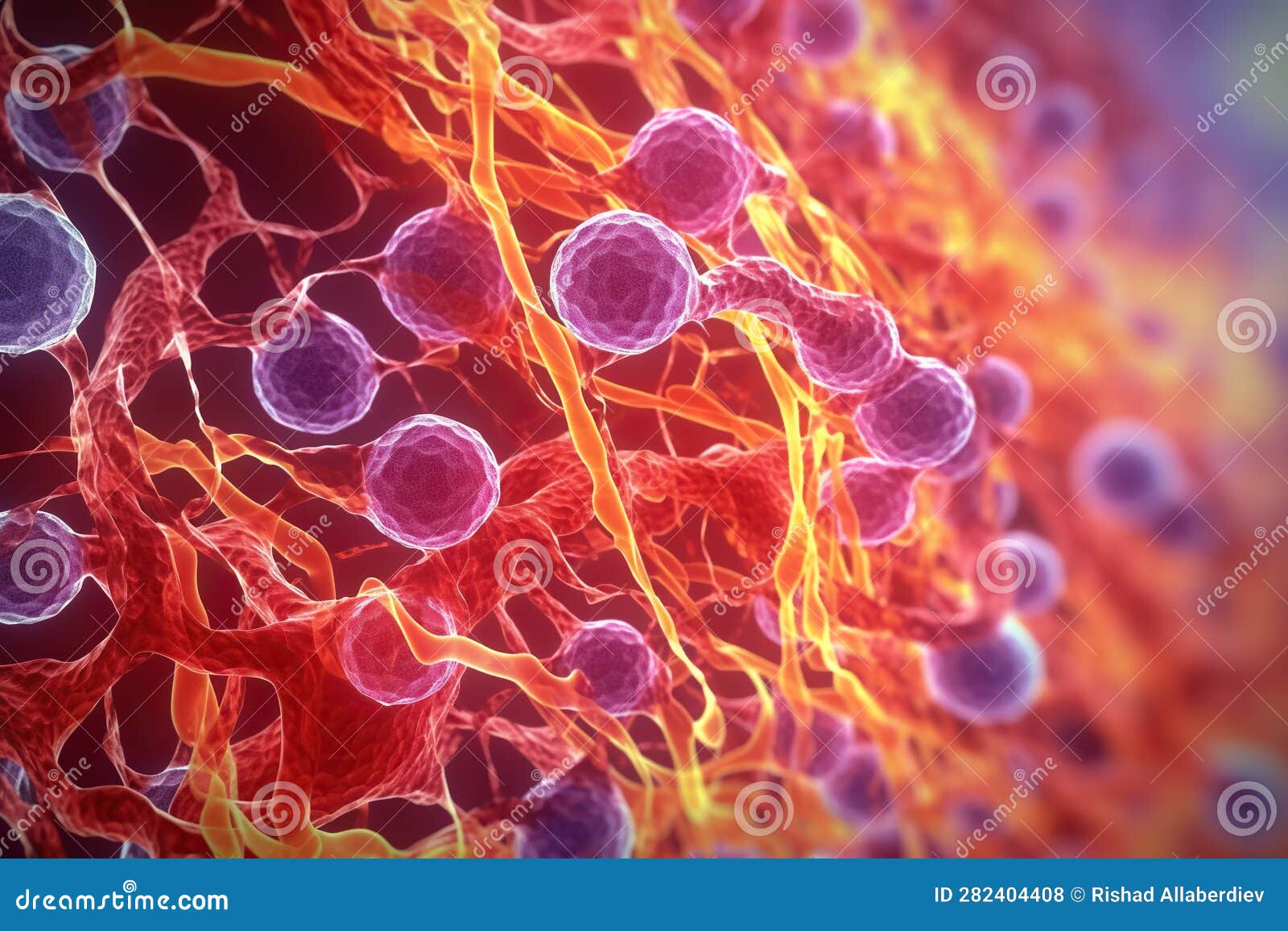 A Detailed 3d Illustration Of Cellular Structures Inside The Human Body Generative Ai Stock