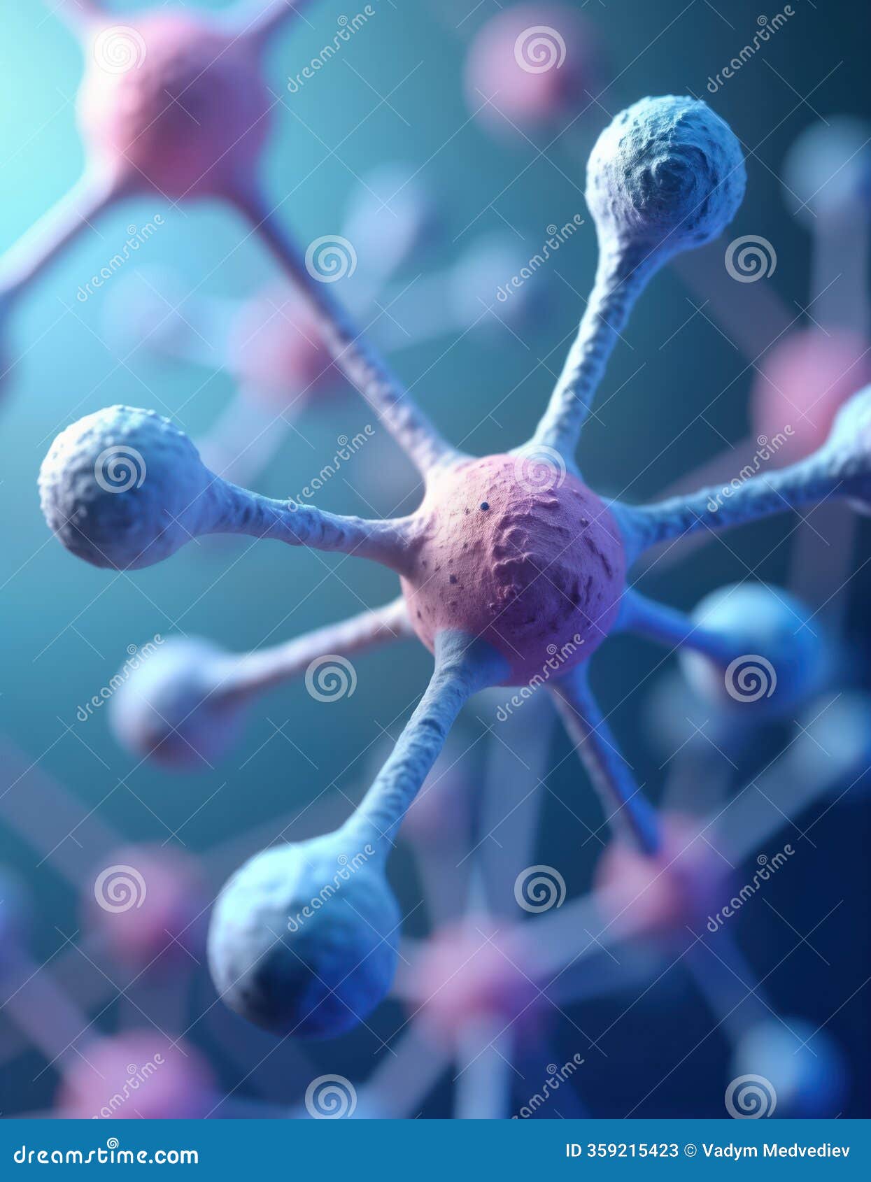 Detailed 3d Illustration of Complex Molecule Structure. Abstract ...
