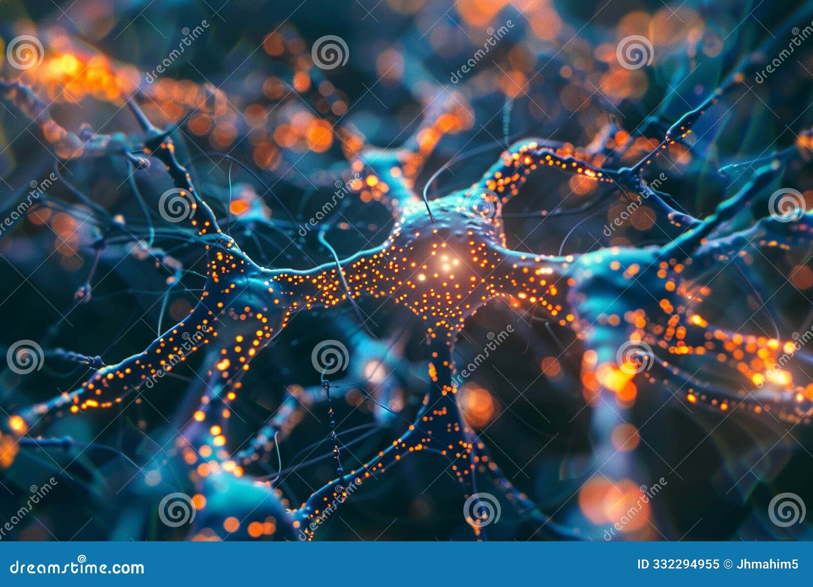Intricate Network of a Neuron Stock Illustration - Illustration of ...