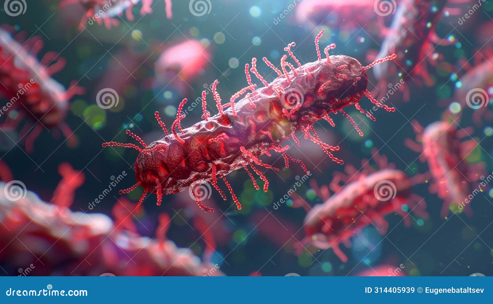 Detailed 3D Illustration of Streptococcal Bacteria Surrounded by ...