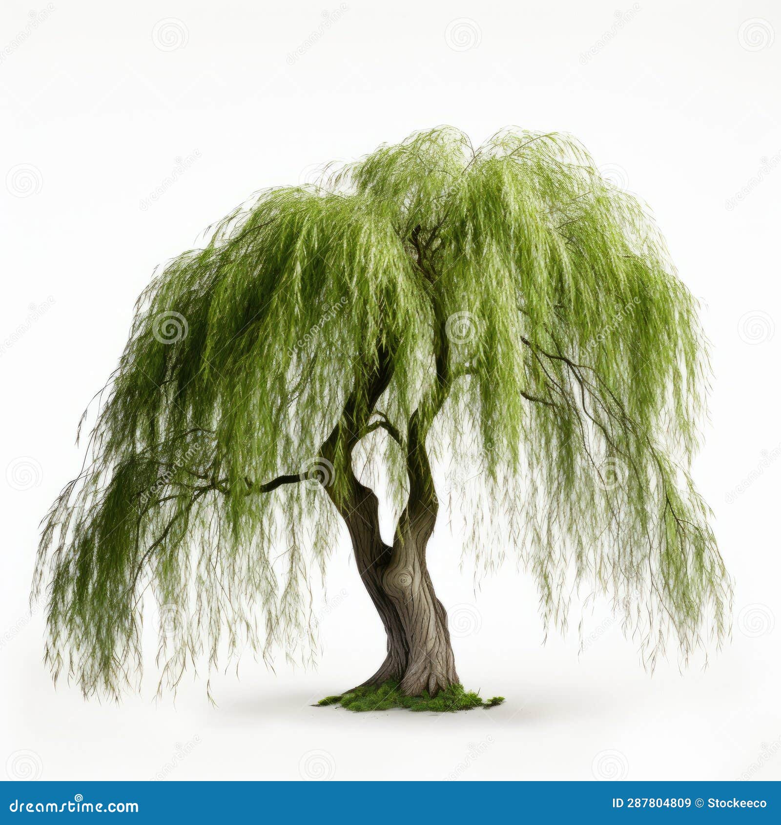 Detailed 3d Illustration of Willow Tree on White Background Stock ...