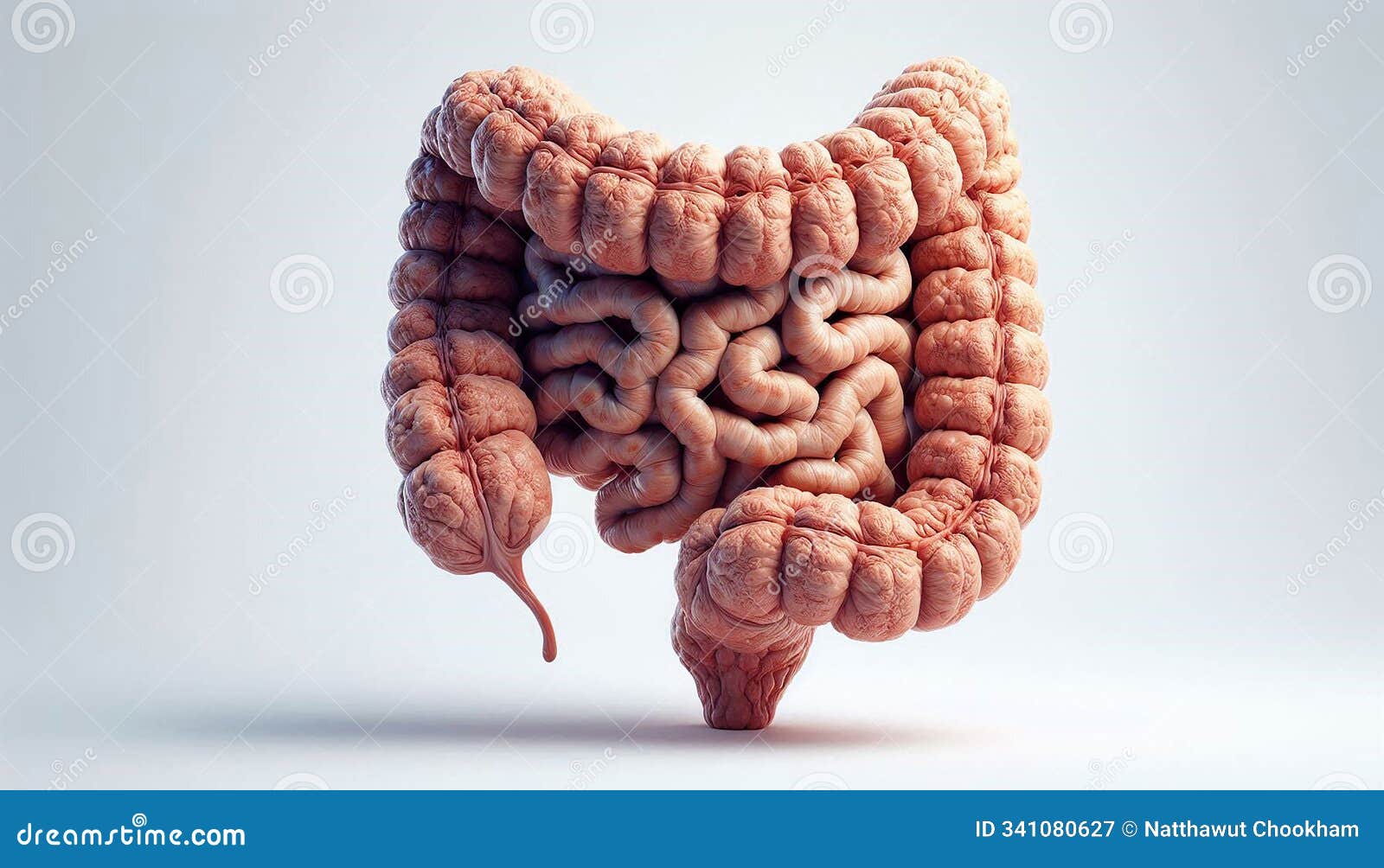 Human Digestive System Model with Realistic Texture Stock Illustration ...