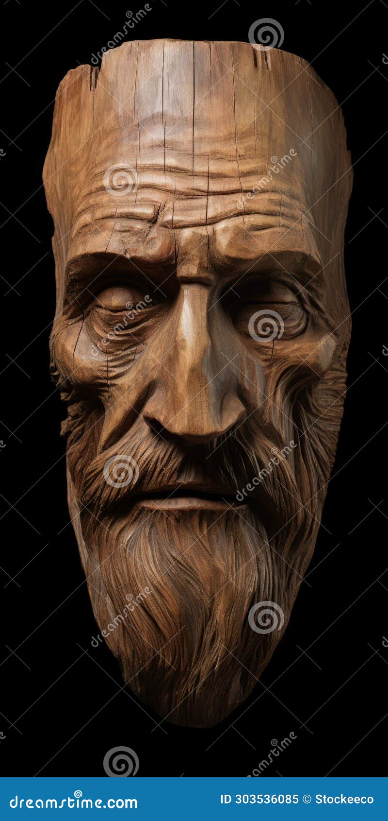 Detailed 3d Model of Old Wooden Man S Face with Mythological Symbolism ... Detailed 3d Model of Old Wooden Man S Face with Mythological Symbolism ...