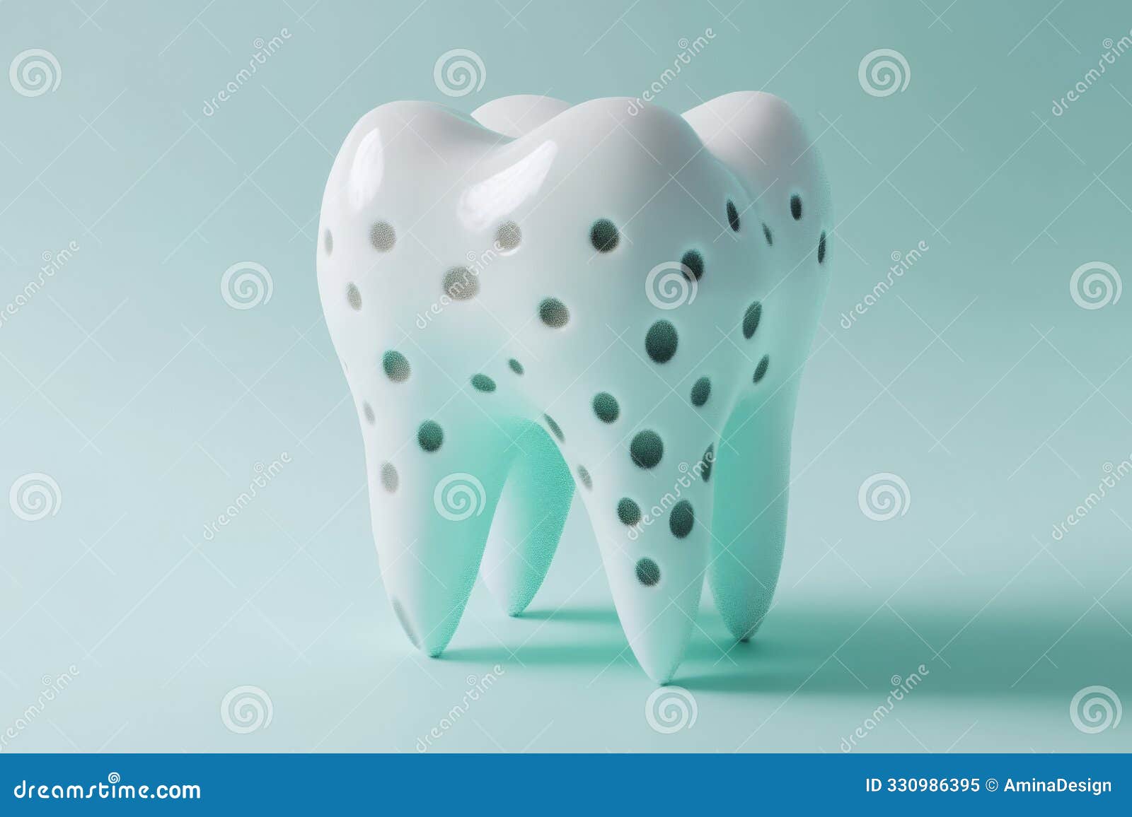 Detailed 3D Model Representation of a Decayed Tooth Infested with ...