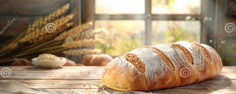 Detailed 3D Model of a Rustic Bread Loaf with a Crispy Crust and Soft ...