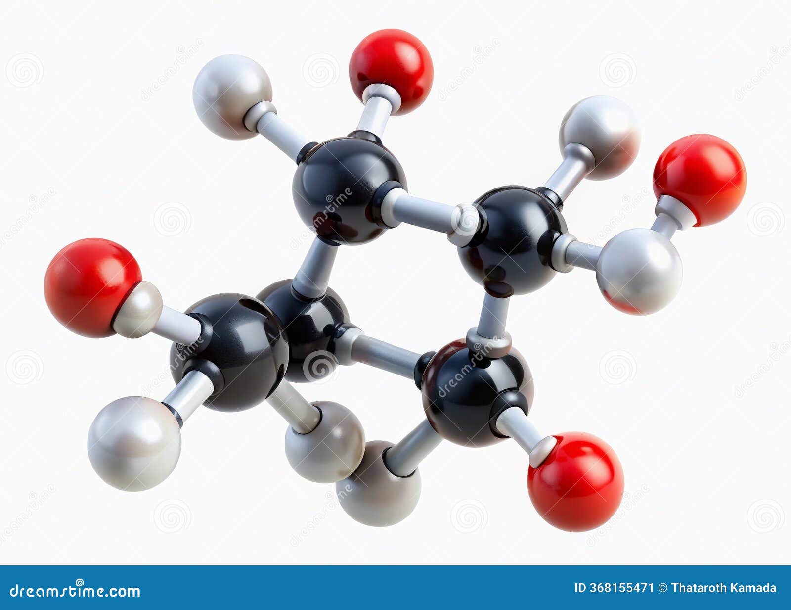 Ethylene Glycol. Structural Chemical Formula And 3d Model Of Molecule ...