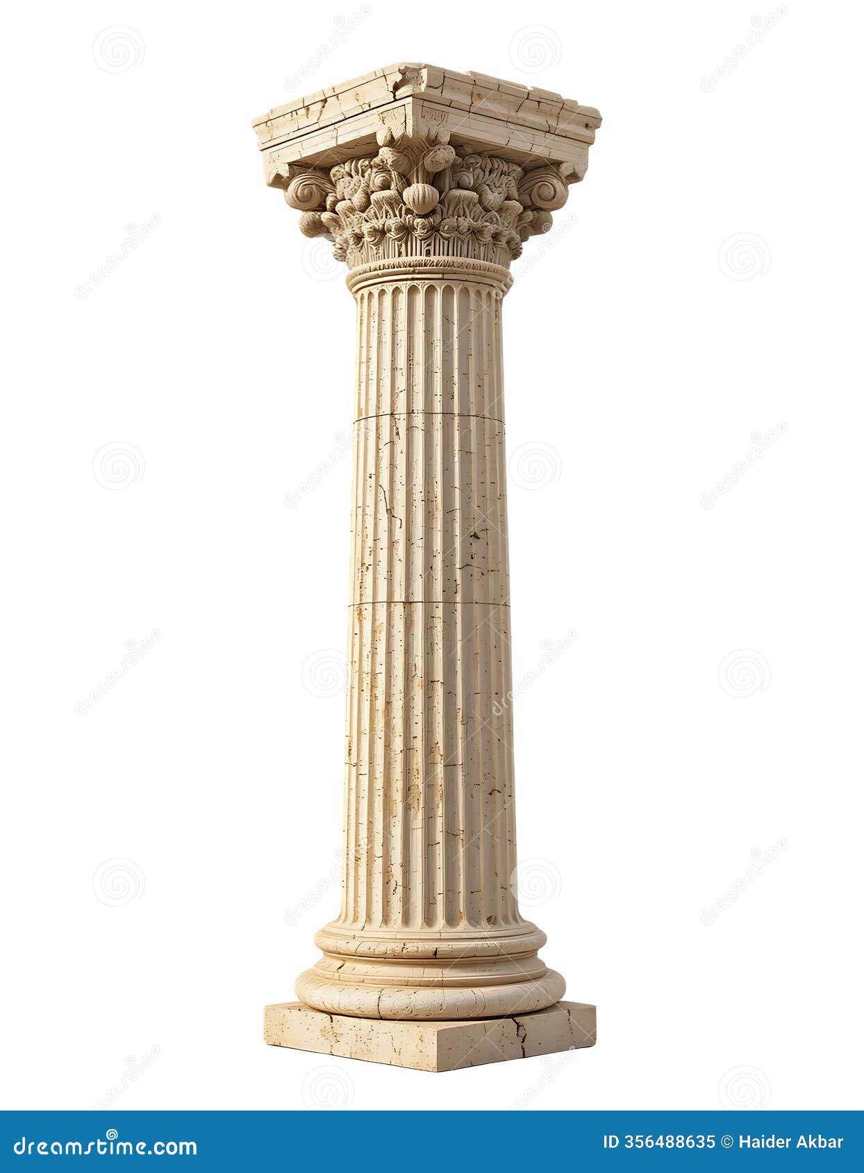 Detailed 3D Render of a Classical Beige Column Stock Illustration ...