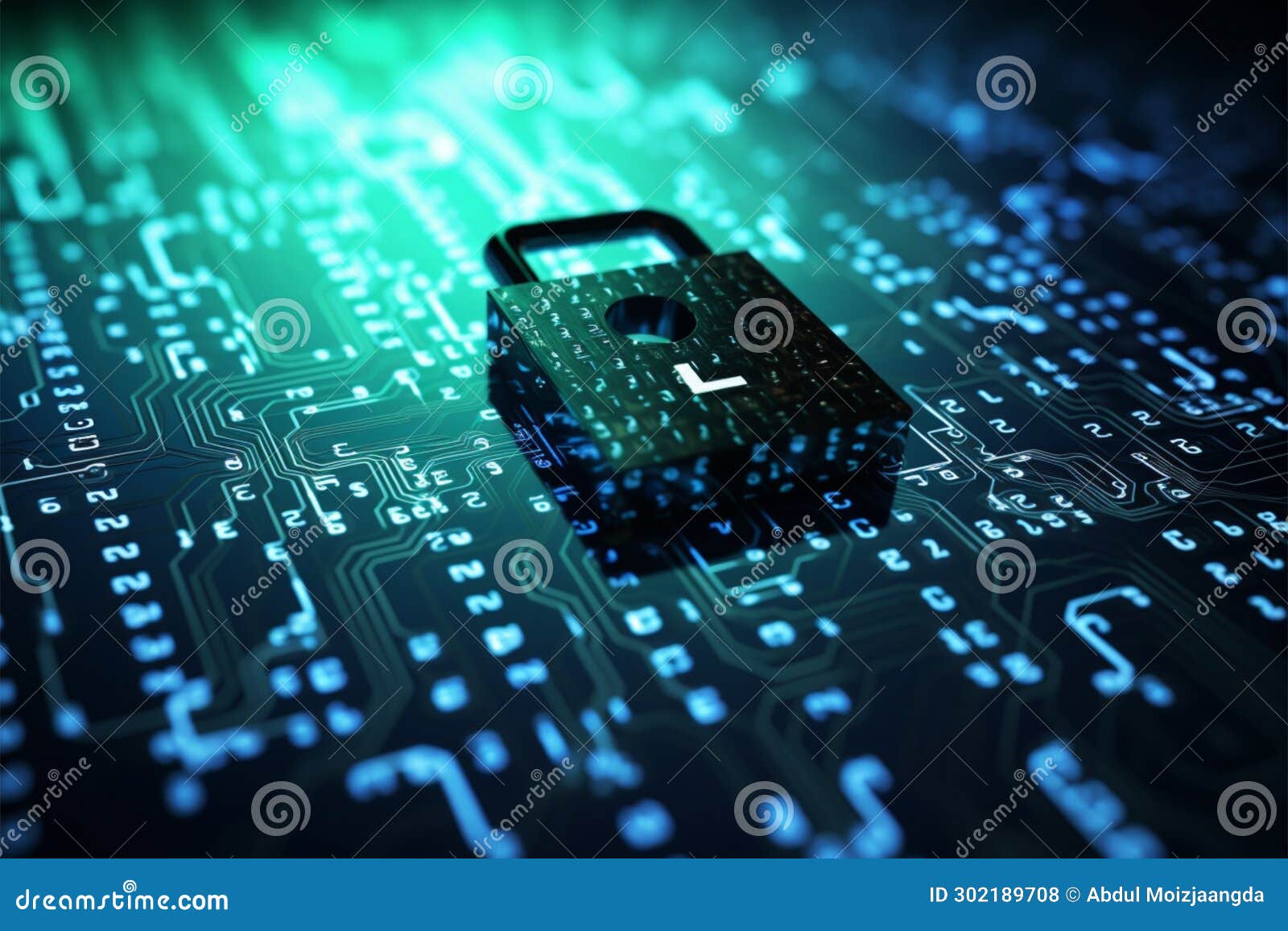 Detailed 3D Render Displays Lock Pattern Using Binary Code Pixels Stock ...