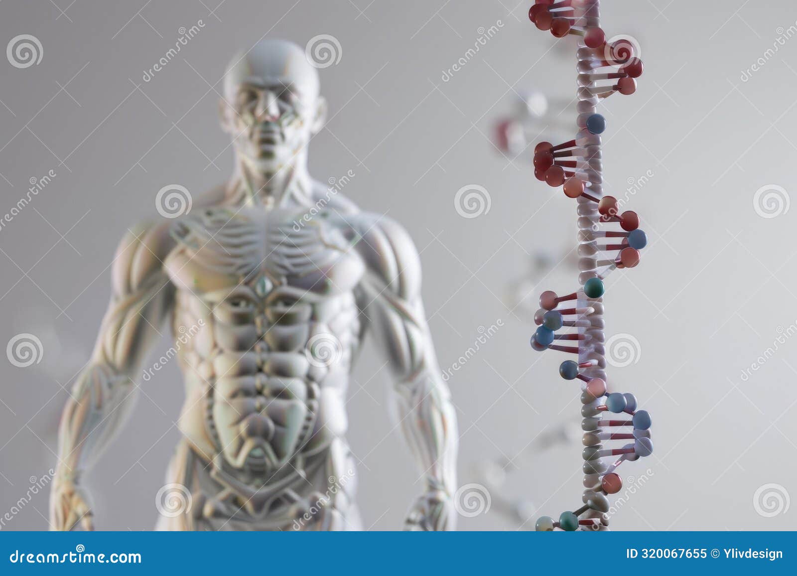 Human Anatomy with Dna Helix Illustration Stock Illustration ...