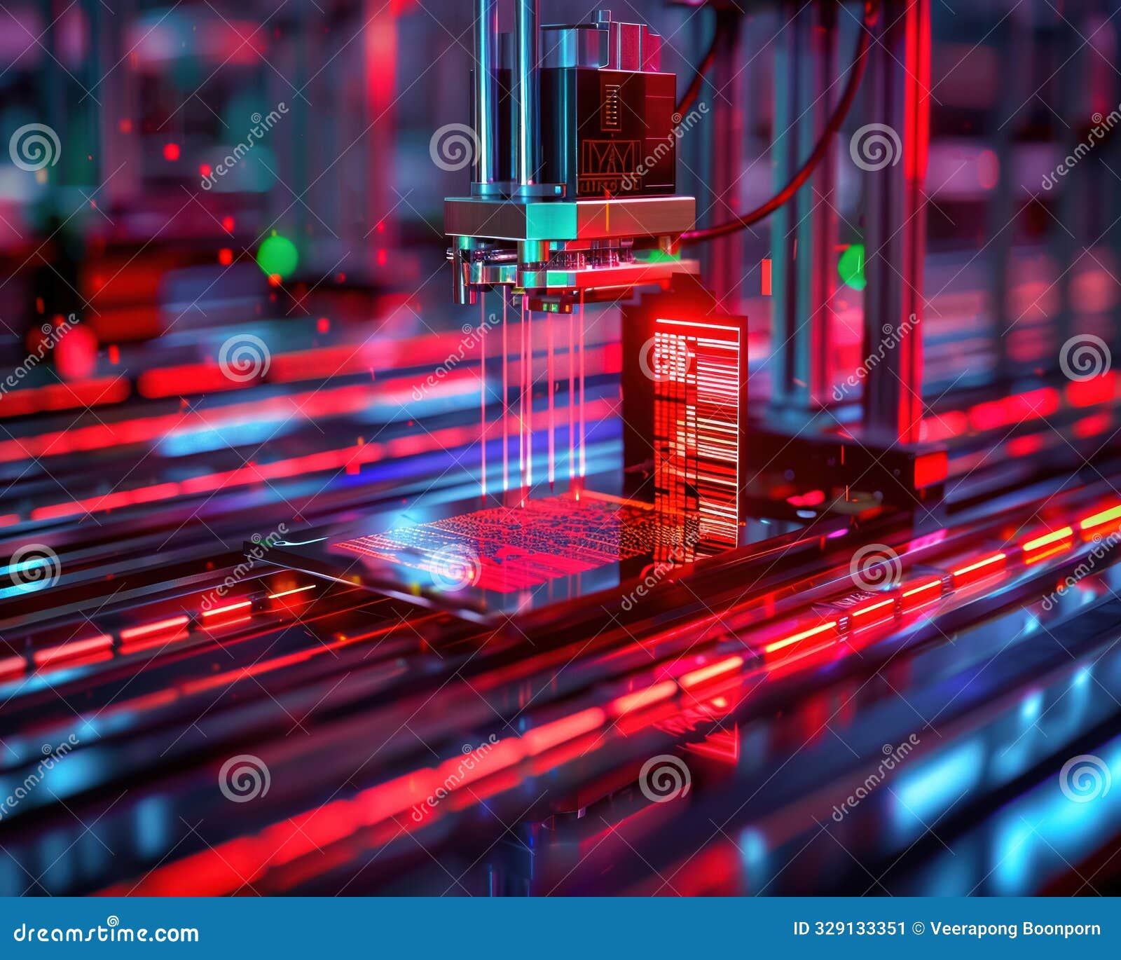 Detailed 3D Render of a Laser Strip Scanning a Barcode Stock ...