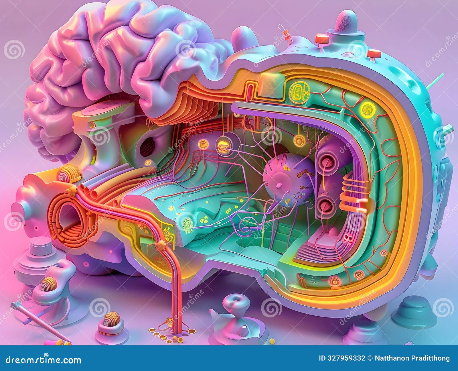 A Detailed 3D Rendering Depicting the Intricate Structure and ...