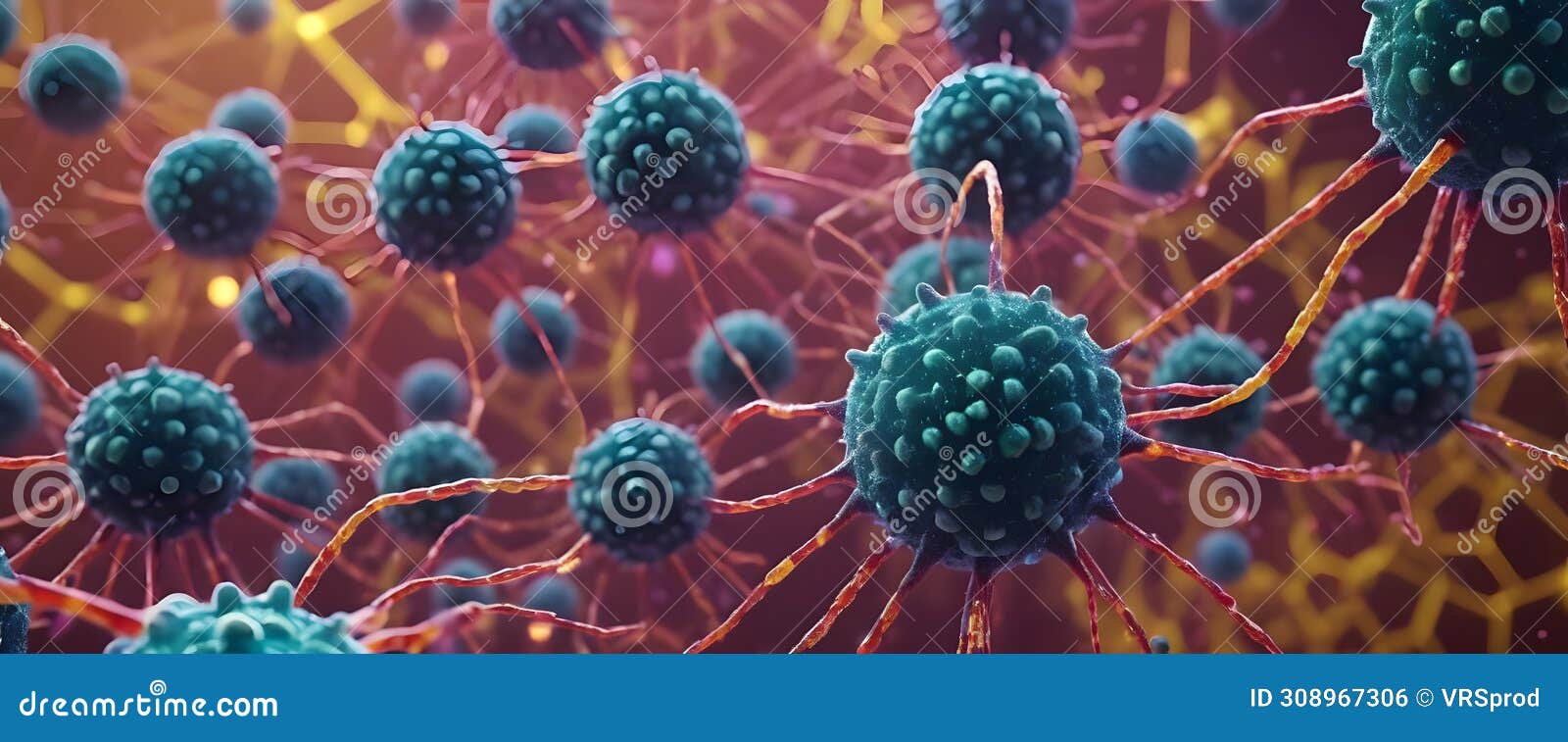 Cellular Invasion Virus Depicted Inside A Cell, Posing Microscopic ...