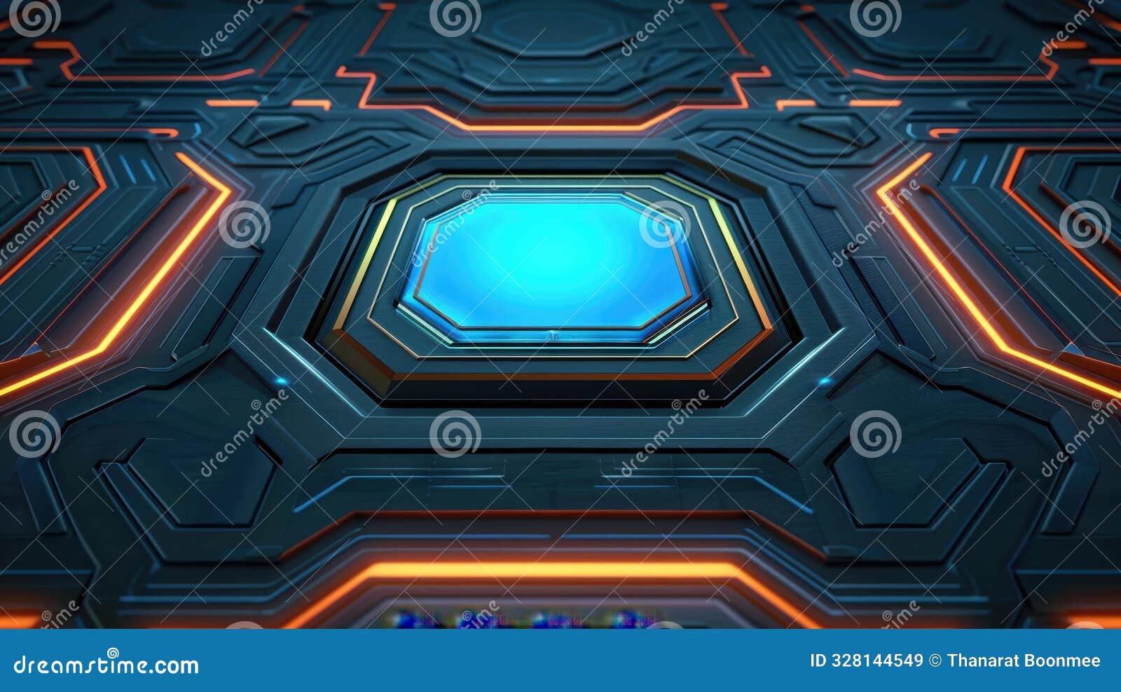 Detailed 3D Rendering of a Futuristic Electronics Processor Circuit ...