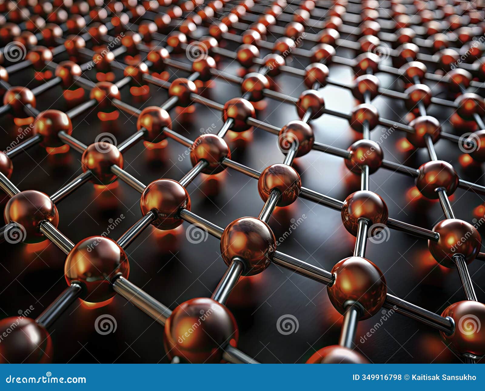 Detailed 3D Rendering Of A Graphene Sheet Visualizing The Nanoscale ...