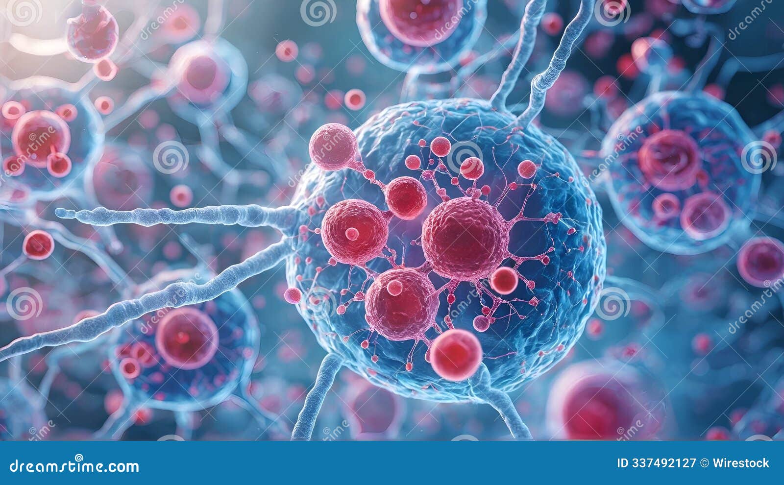 Detailed 3D Rendering of Human Cells, Highlighting Their Structure and ...