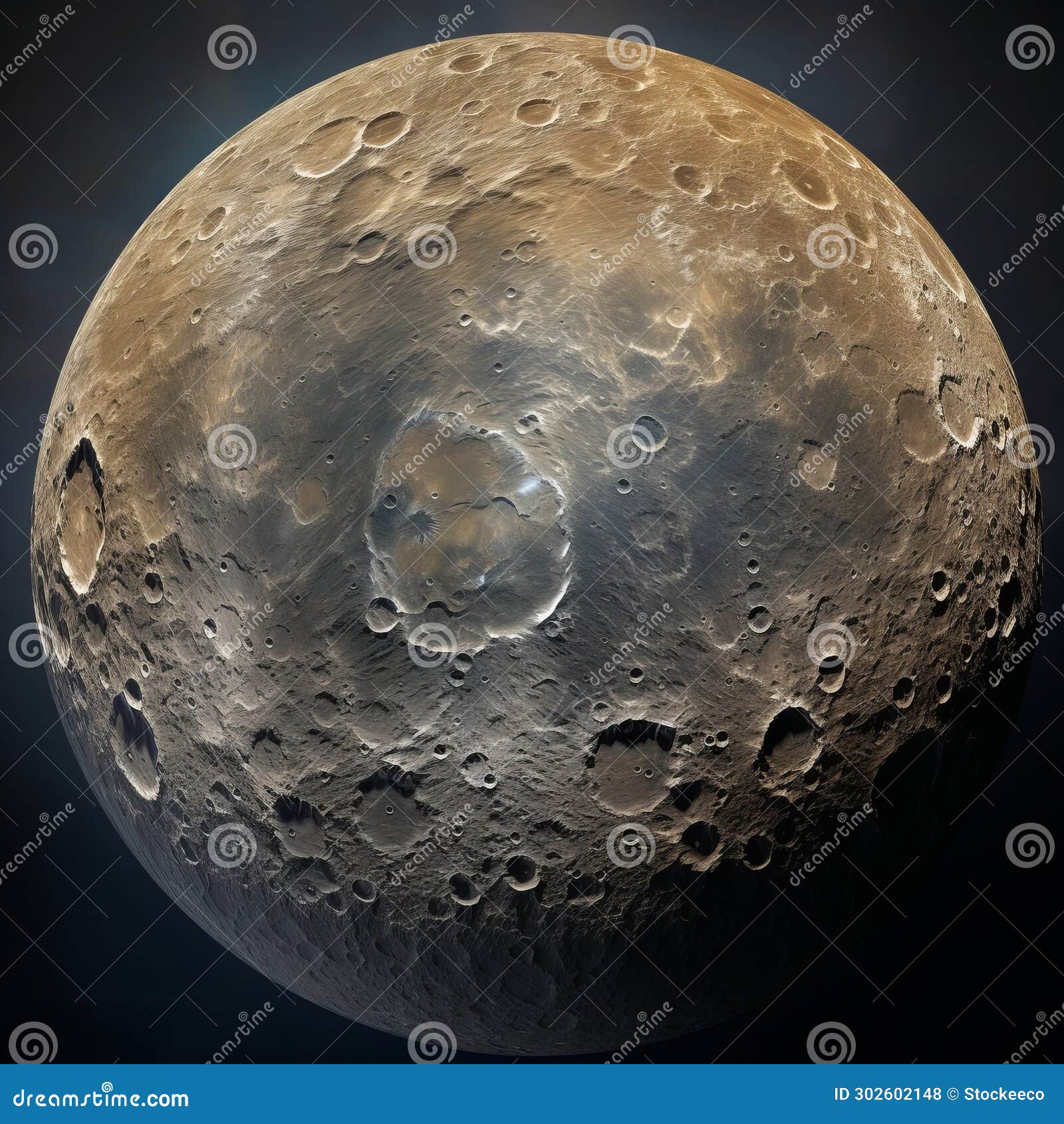 Detailed 3d Rendering of Moon with Mottled, Large Format Lens Style ...