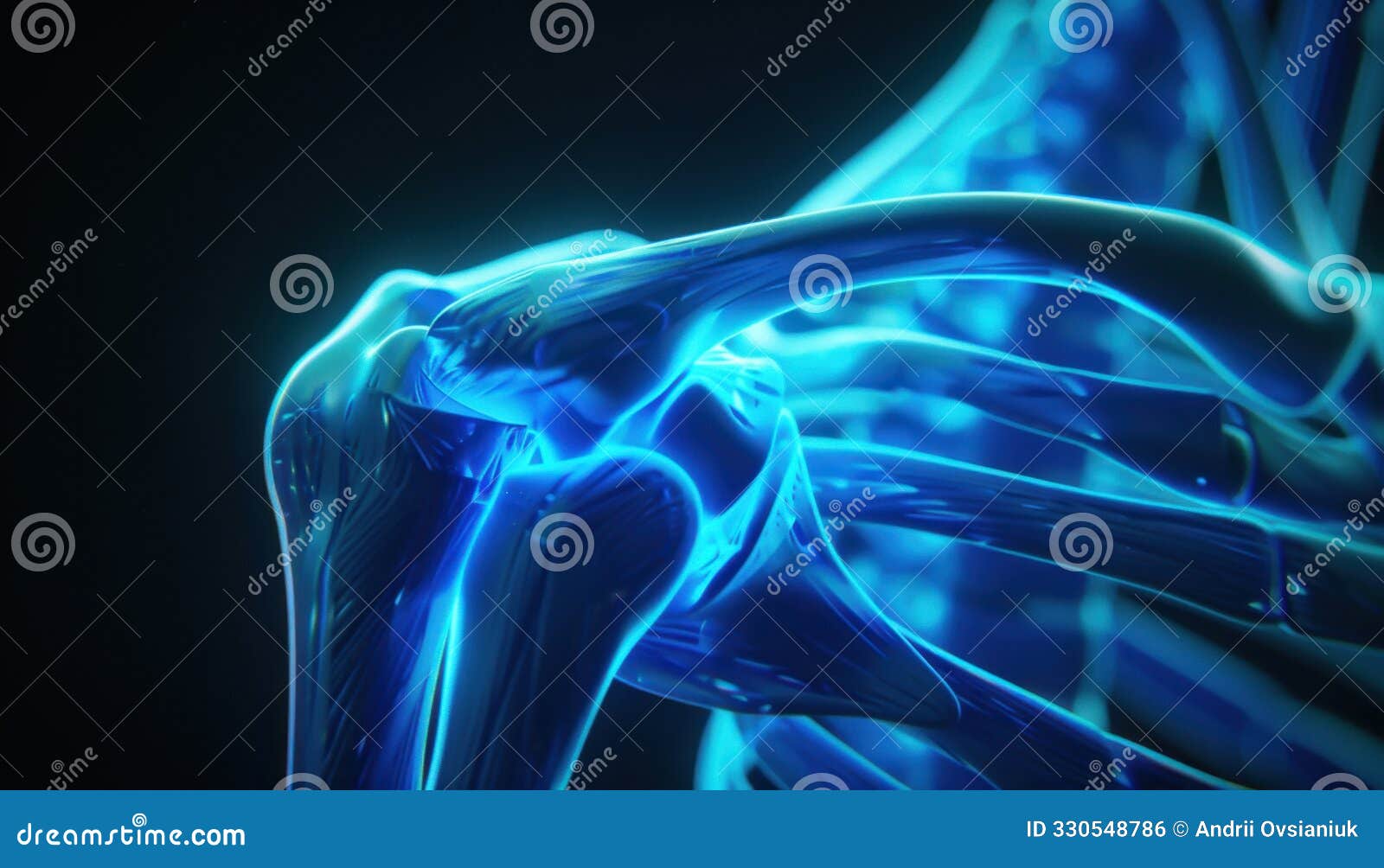 3D Visualization of a Human Shoulder Joint Highlighting Its Anatomy and ...