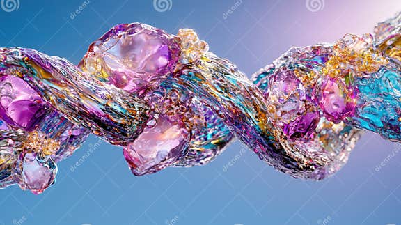 Detailed 3D Rendering of a Vibrant RNA Strand Showcasing Its Unique ...