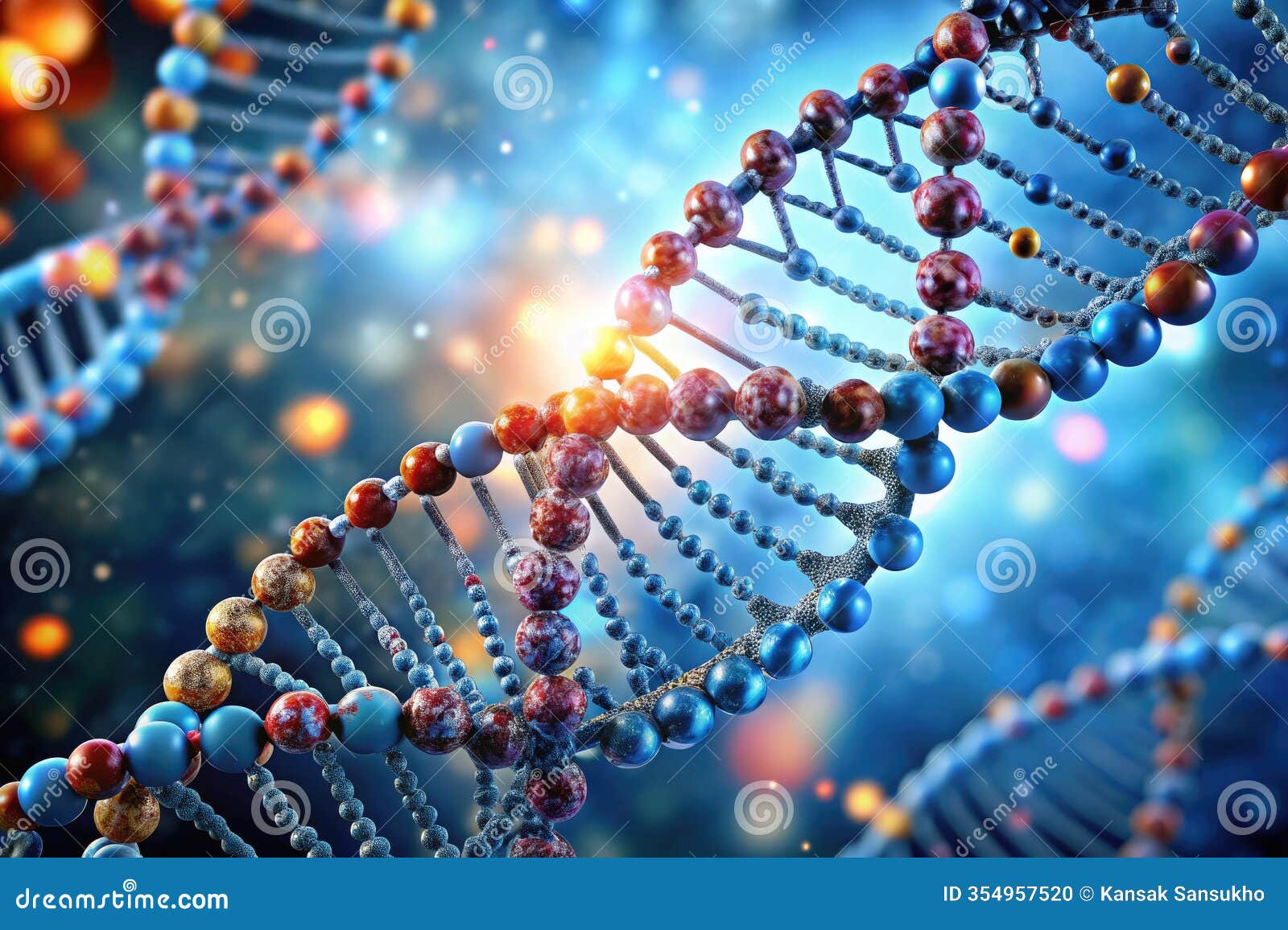 A Detailed 3D Visualization Of The DNA Double Helix Exploring The ...