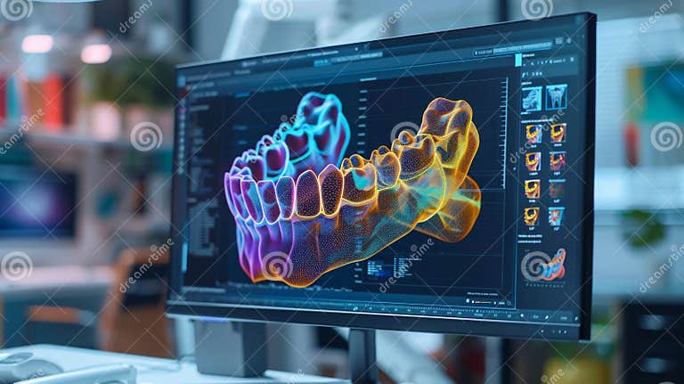 Advanced Dental Imaging Technology Displays a 3D Representation of a ...