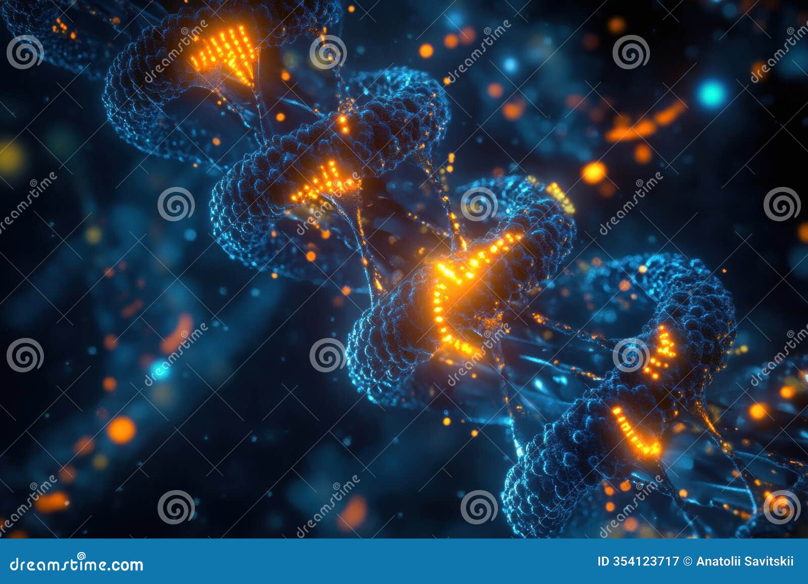 Detailed 3D Visualization of Virus Structure Featuring Glowing ...
