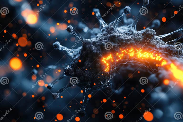 Detailed 3D Visualization of a Virus Structure Highlighting Capsid ...