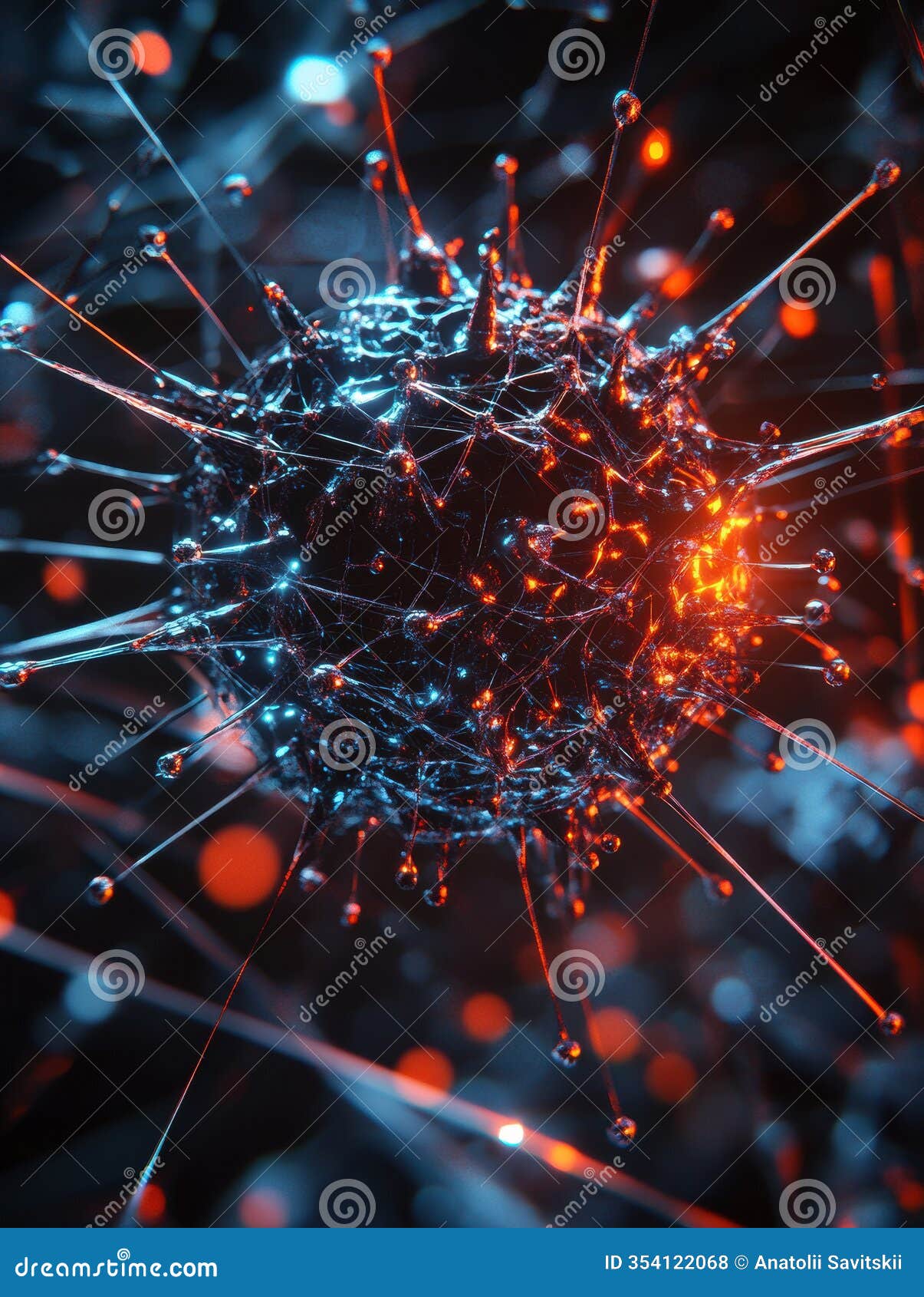 Detailed 3D Visualization of a Virus Structure Showing Capsid and ...