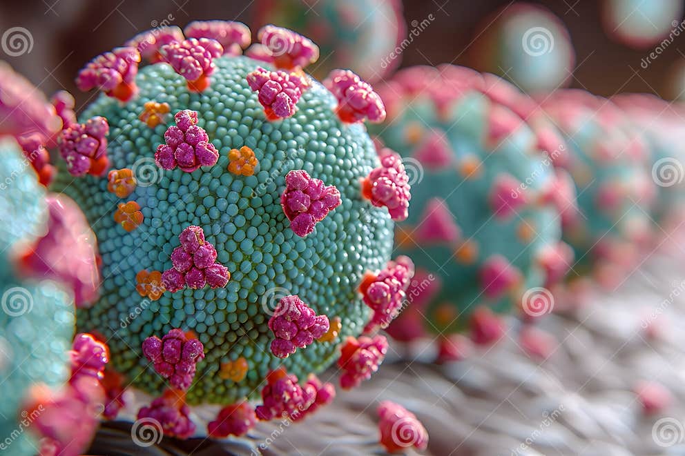 Detailed 3D Visualization of Virus Structure with Spiked Surface ...