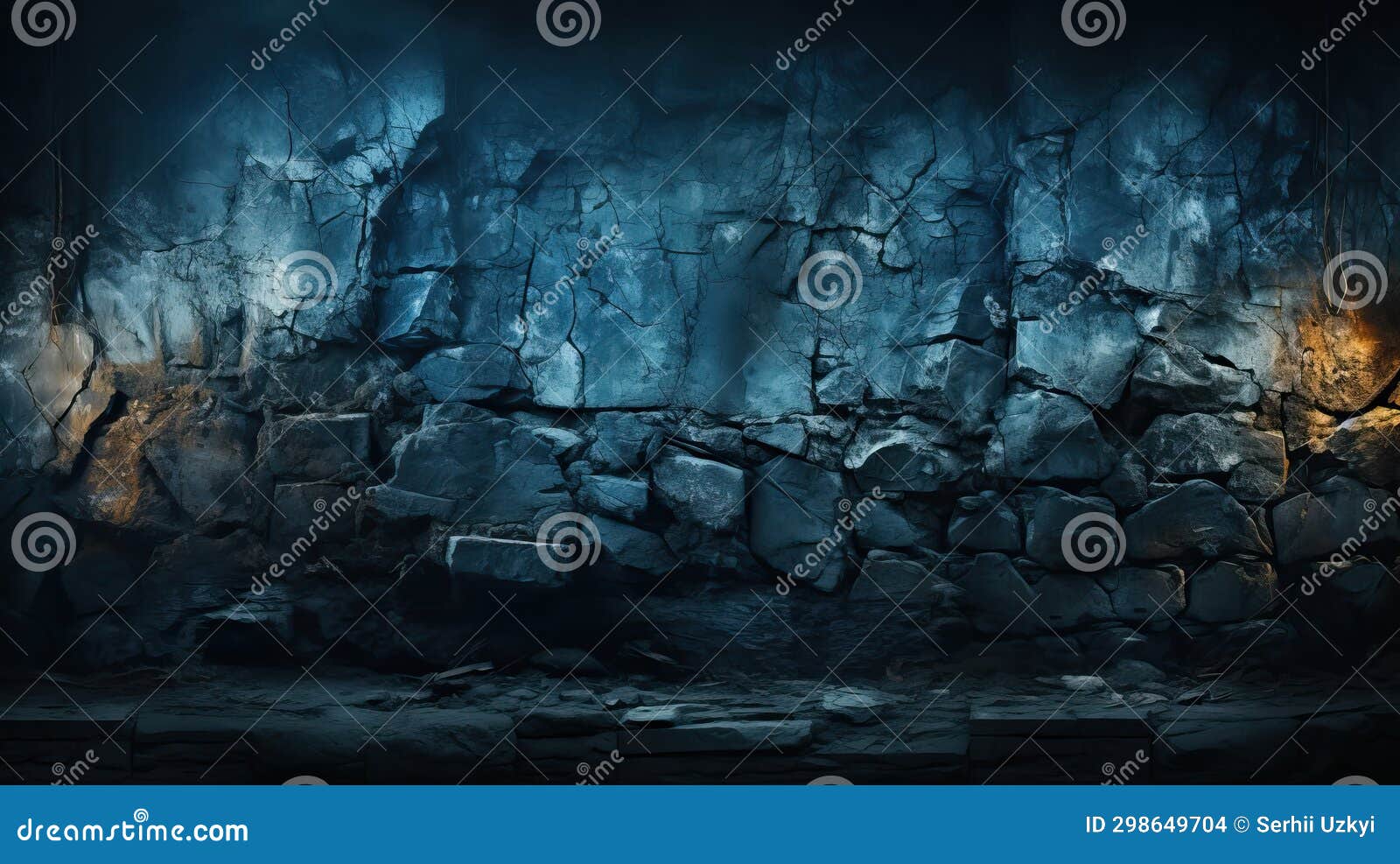 Detailed Dark Blue Abstract Texture. Damaged Stone Wall Textures AI ...