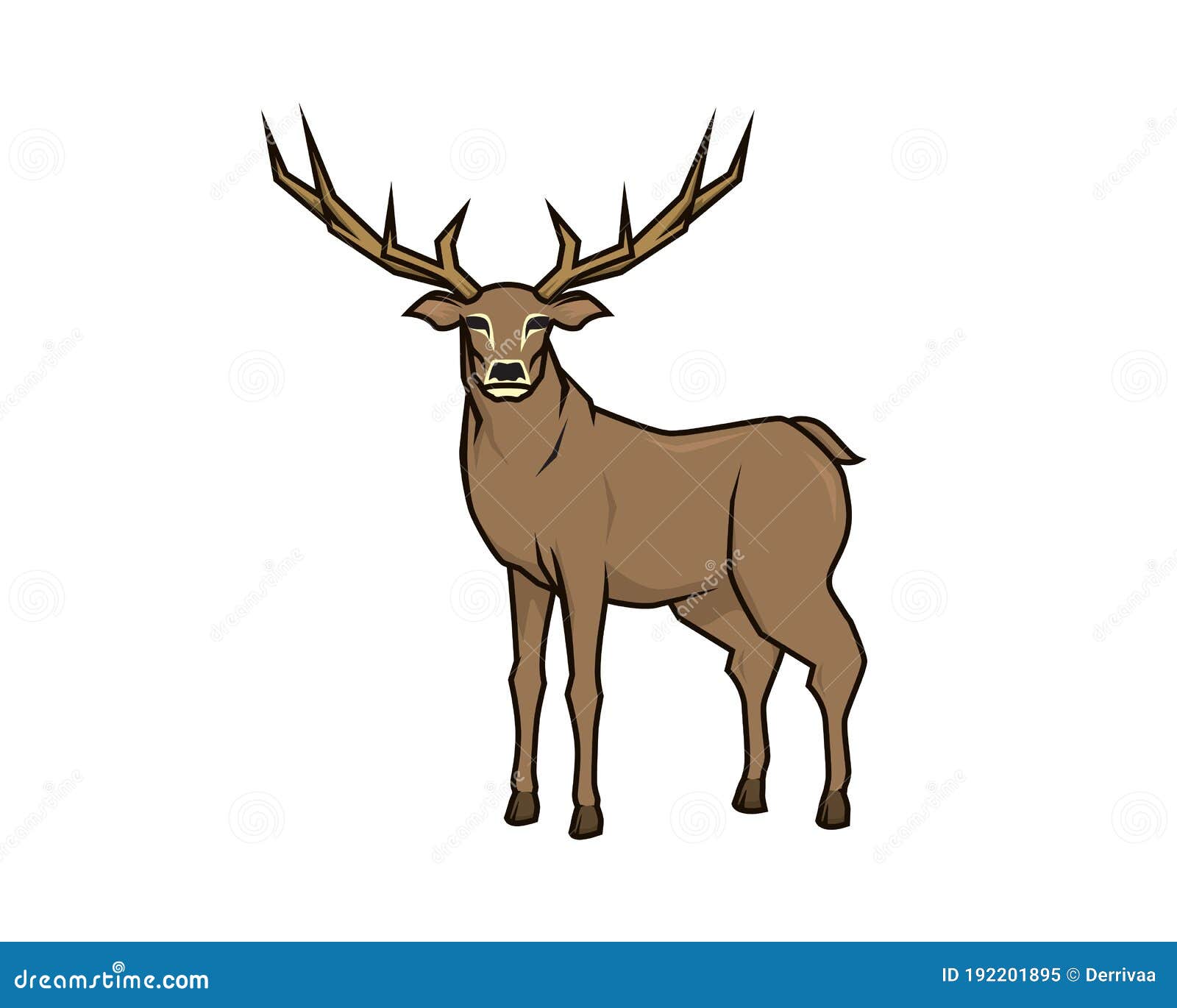 Detailed Deer with Standing Gesture Illustration Stock Vector ...