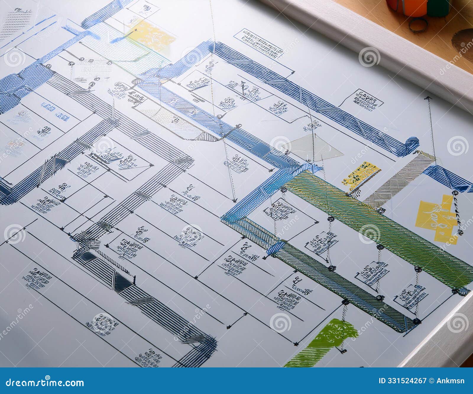 Detailed Diagram on a Whiteboard, Illustrating Complex Processes, Plans ...