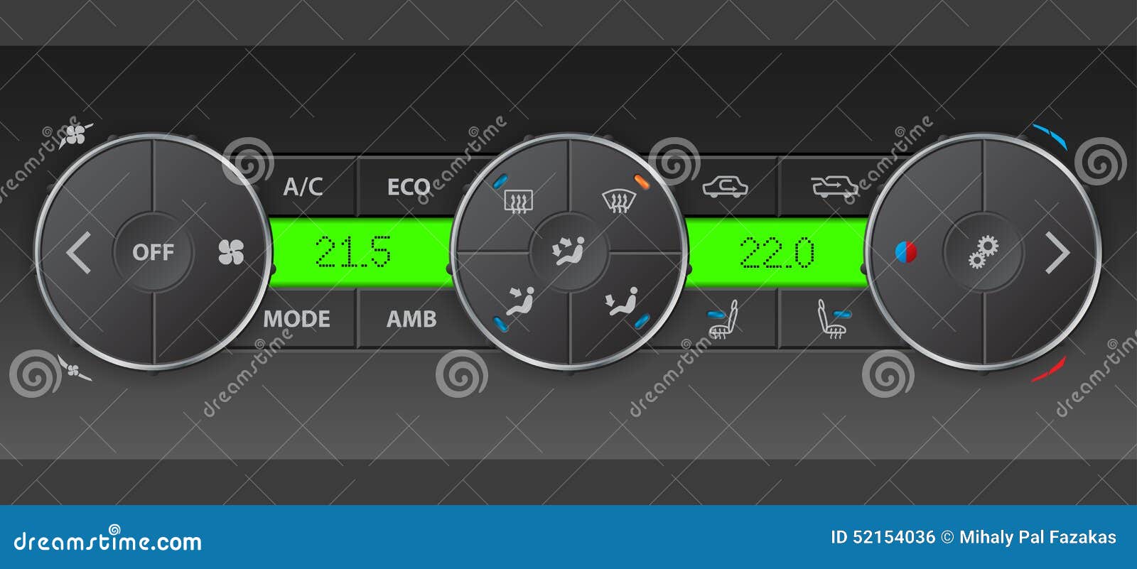 Detailed Digital Air Condition Control Panel Stock Illustration ...