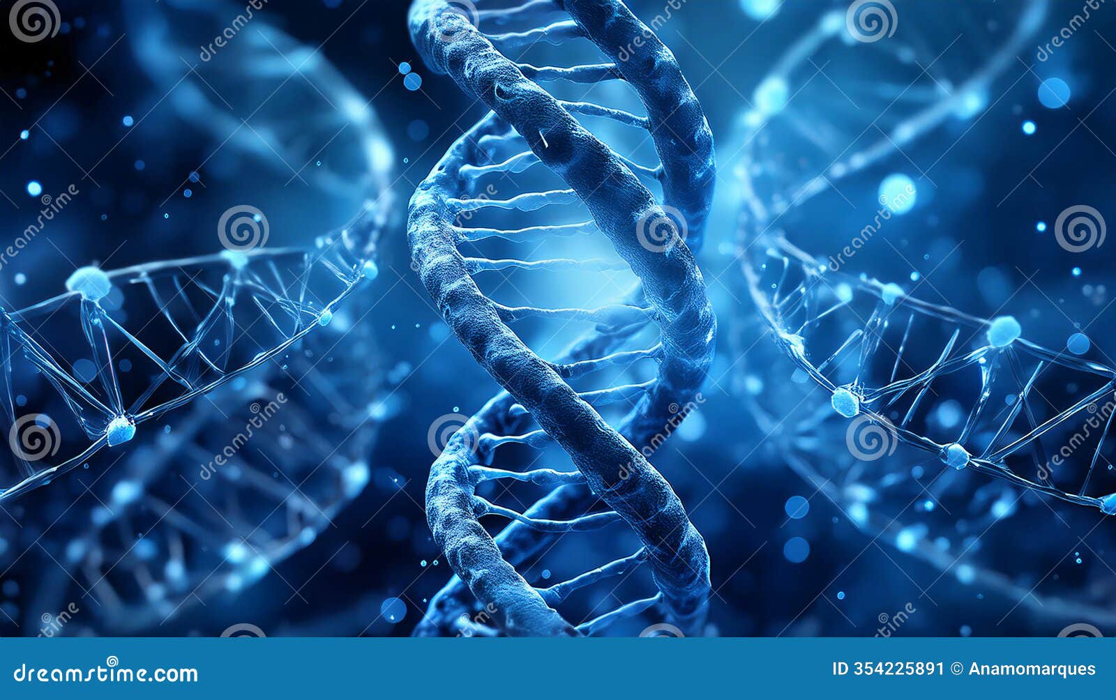 A Detailed, Digital Illustration of a DNA Double Helix Structure ...