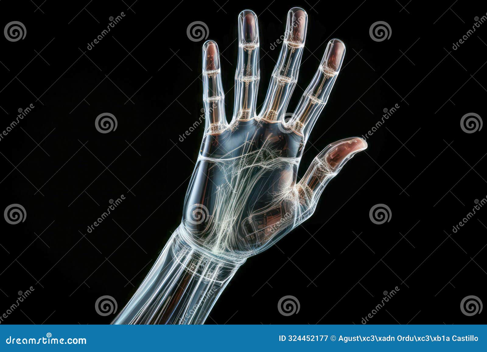 Digital X-ray Visualization of Human Hand Anatomy Stock Image - Image ...