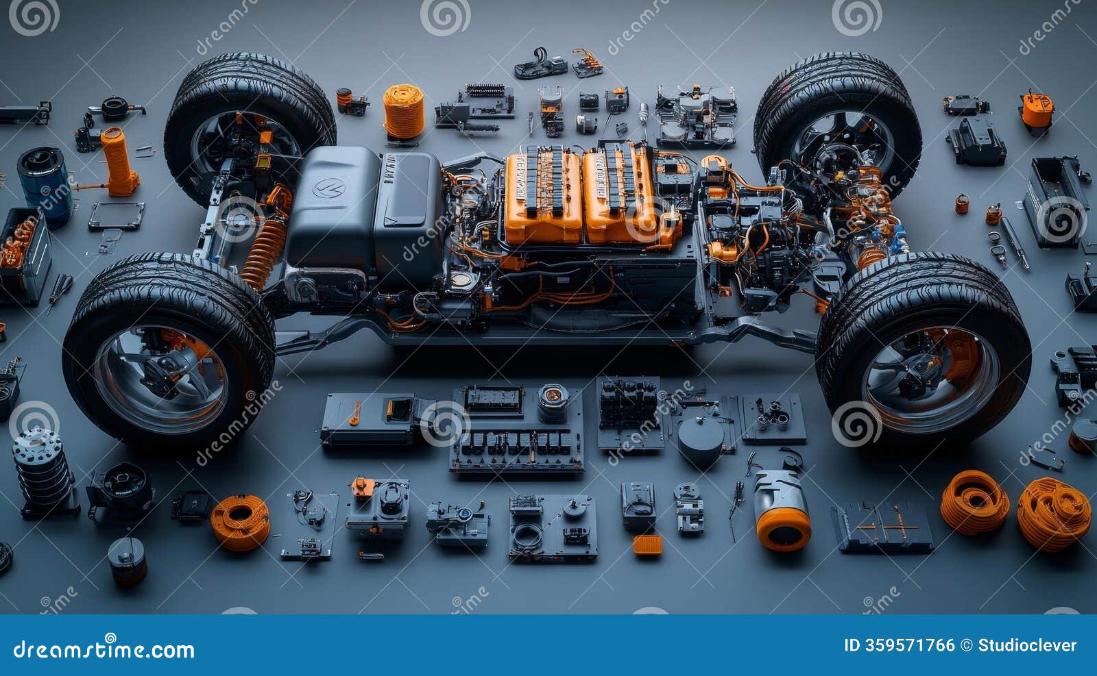 Car Engine Disassembly Diagram Highlighting Gear Mechanisms And ...
