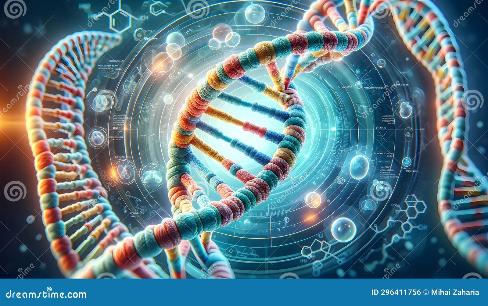 Detailed DNA Helix in Medical Context. Generative AI Stock Illustration ...