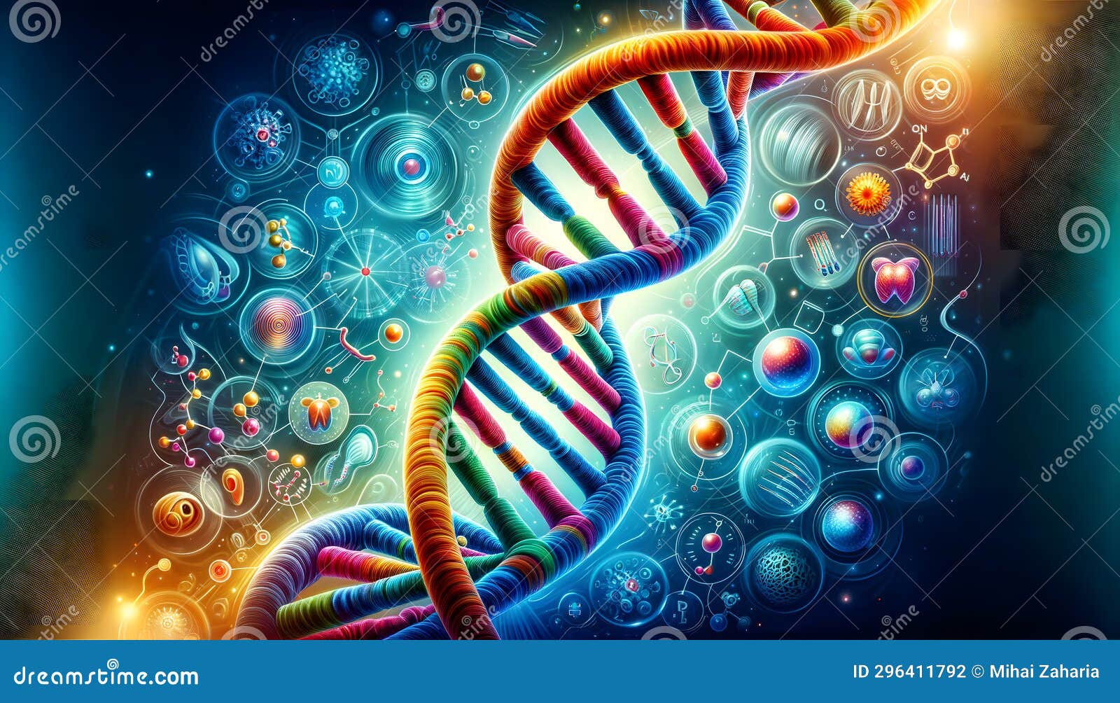 Detailed DNA Helix in Medical Context. Generative AI Stock Illustration ...