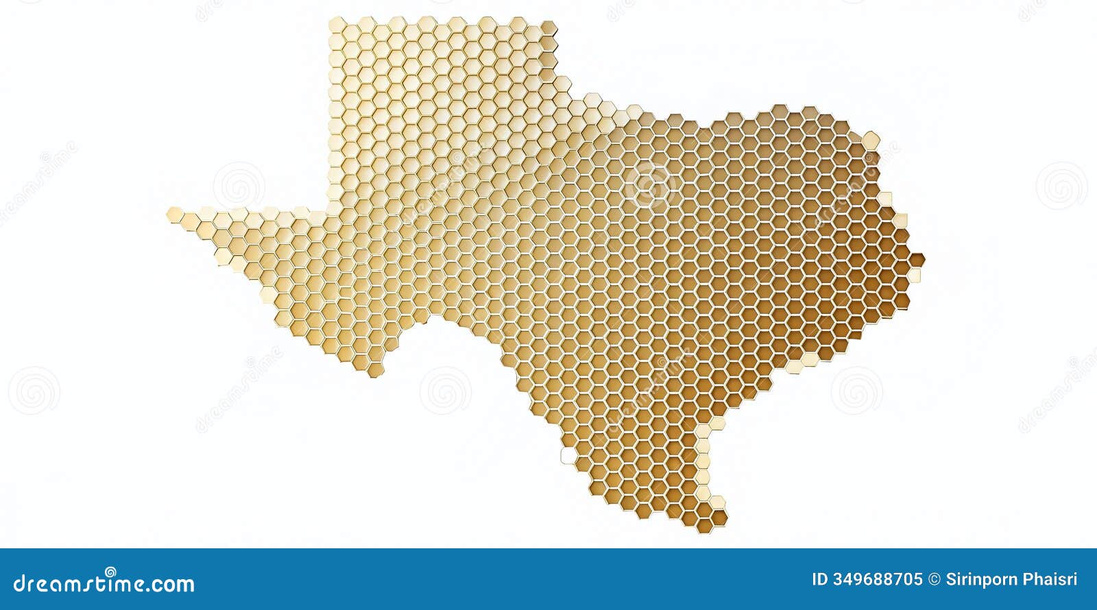 Detailed Dotted Hexagonal Map of Texas Gradient Visualization for ...