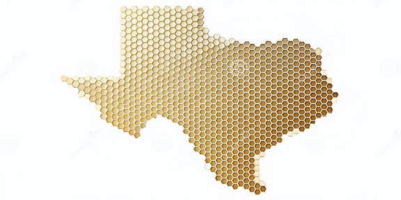 Detailed Dotted Hexagonal Map of Texas Gradient Visualization for Geographical Data Analysis and ...