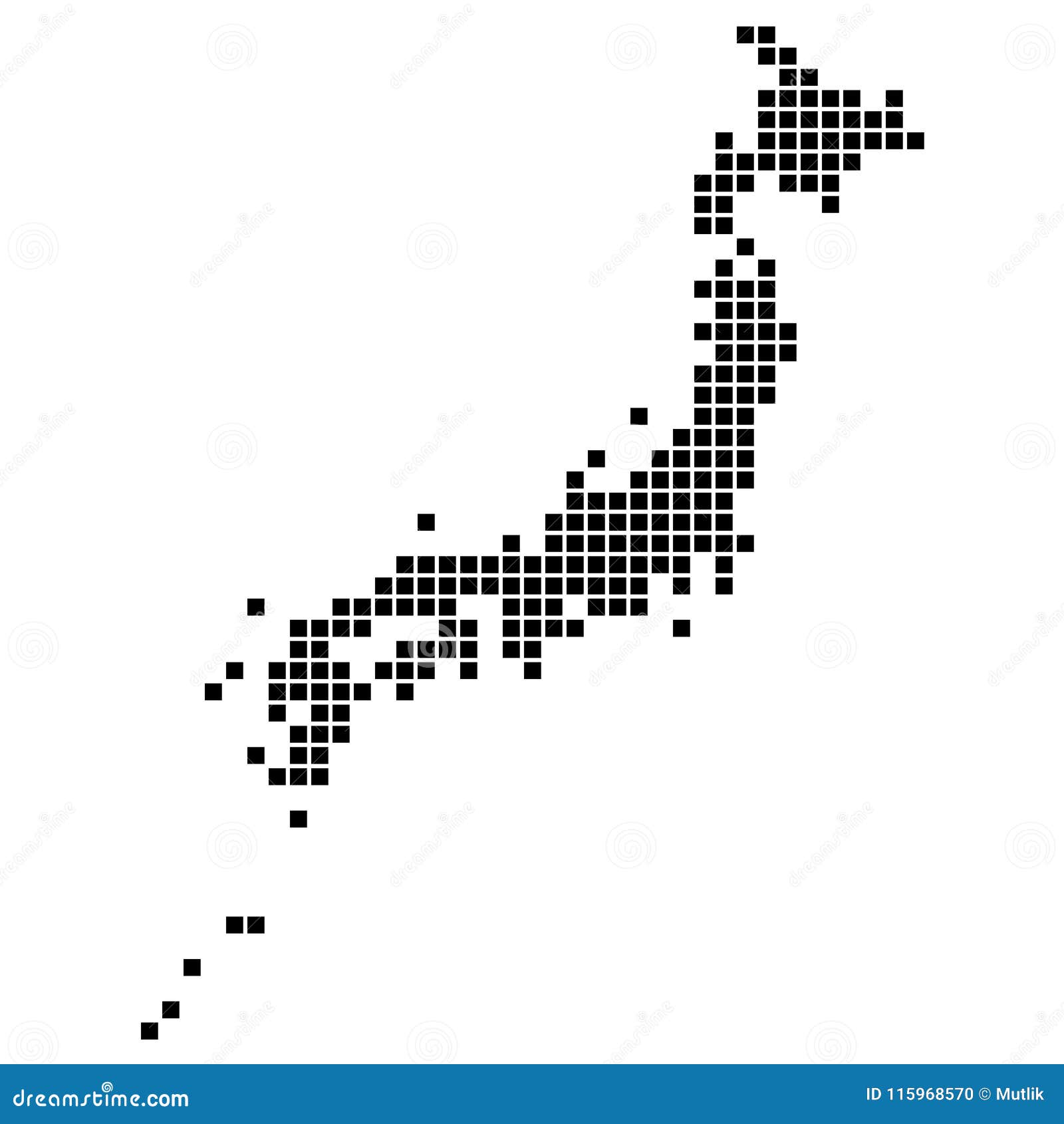 Dotted map of Japan stock vector. Illustration of border - 115968570